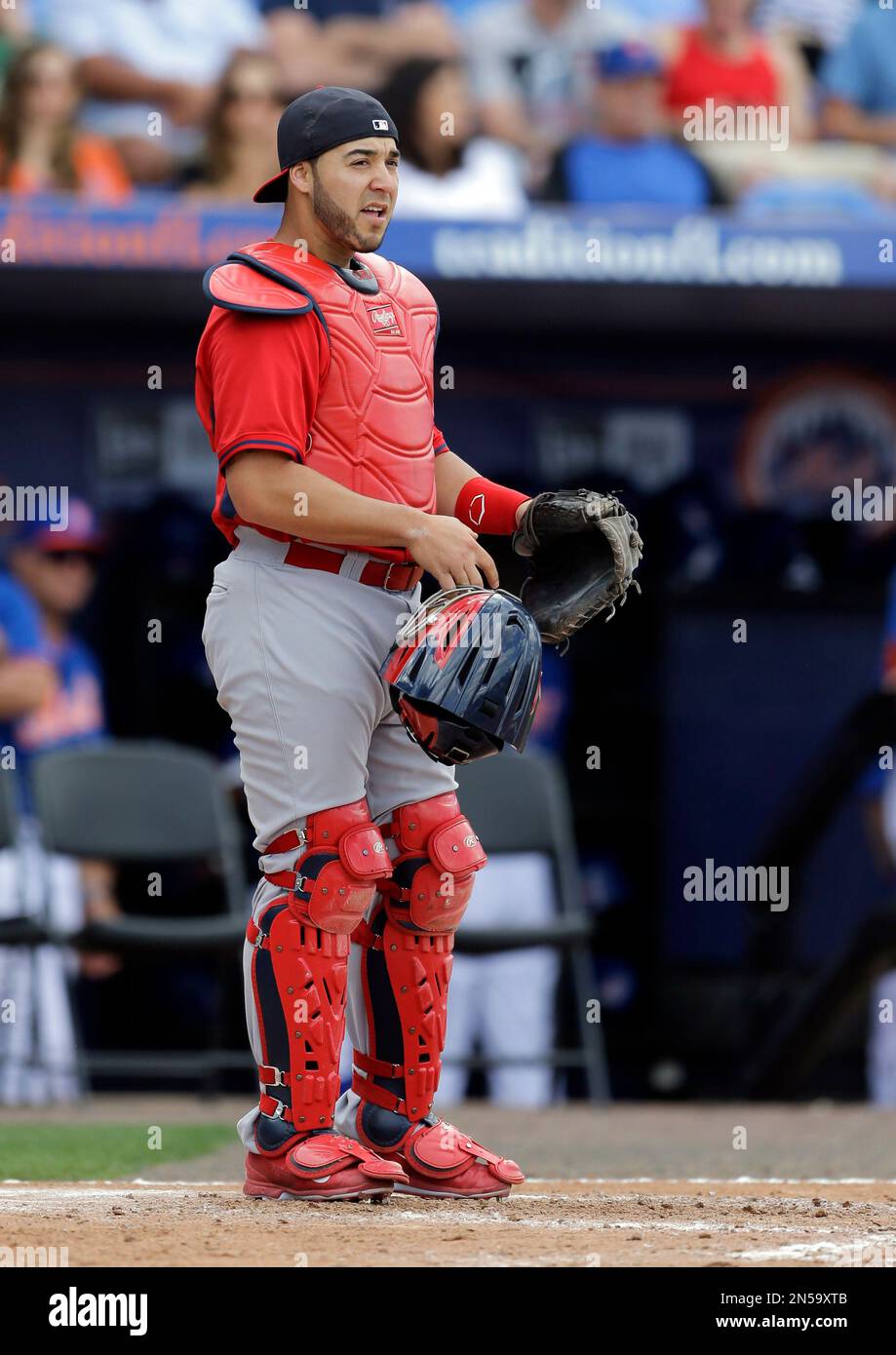 St. Louis Cardinals catcher Tony Cruz takes up his position during the ...