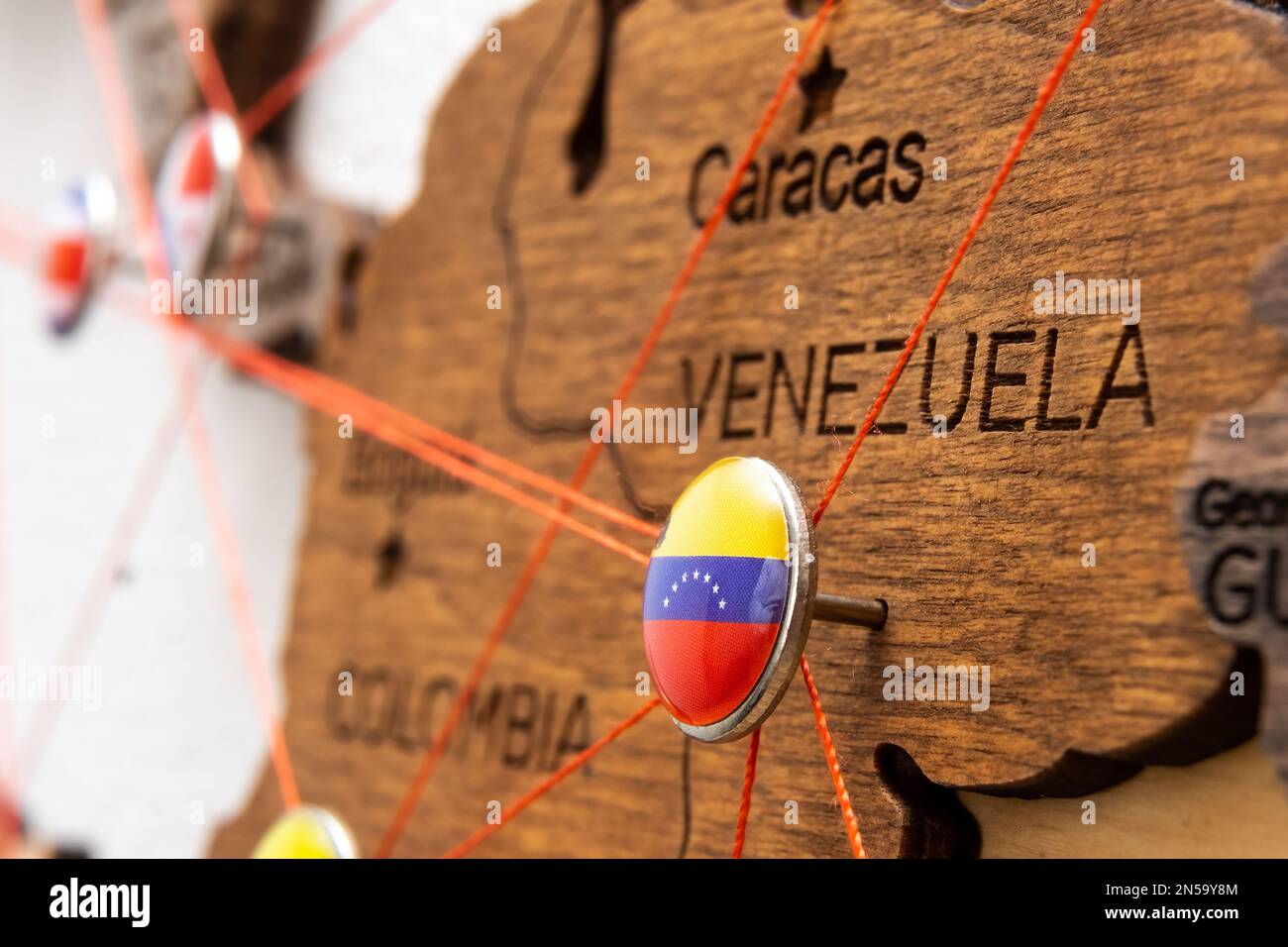 Venezuela map pin hi-res stock photography and images - Alamy