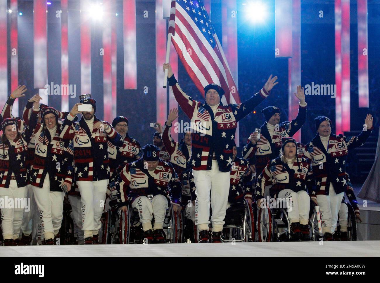 Athletes and officials of United States enter the arena during attend ...