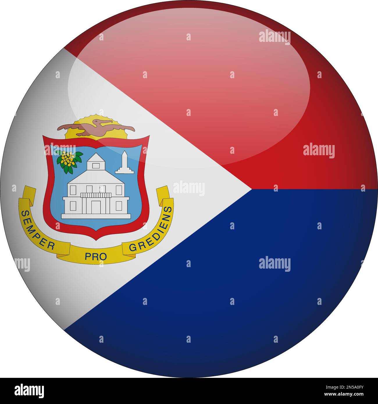 Sint Maarten 3d Rounded Flag Icon Button Vector Stock Vector Image