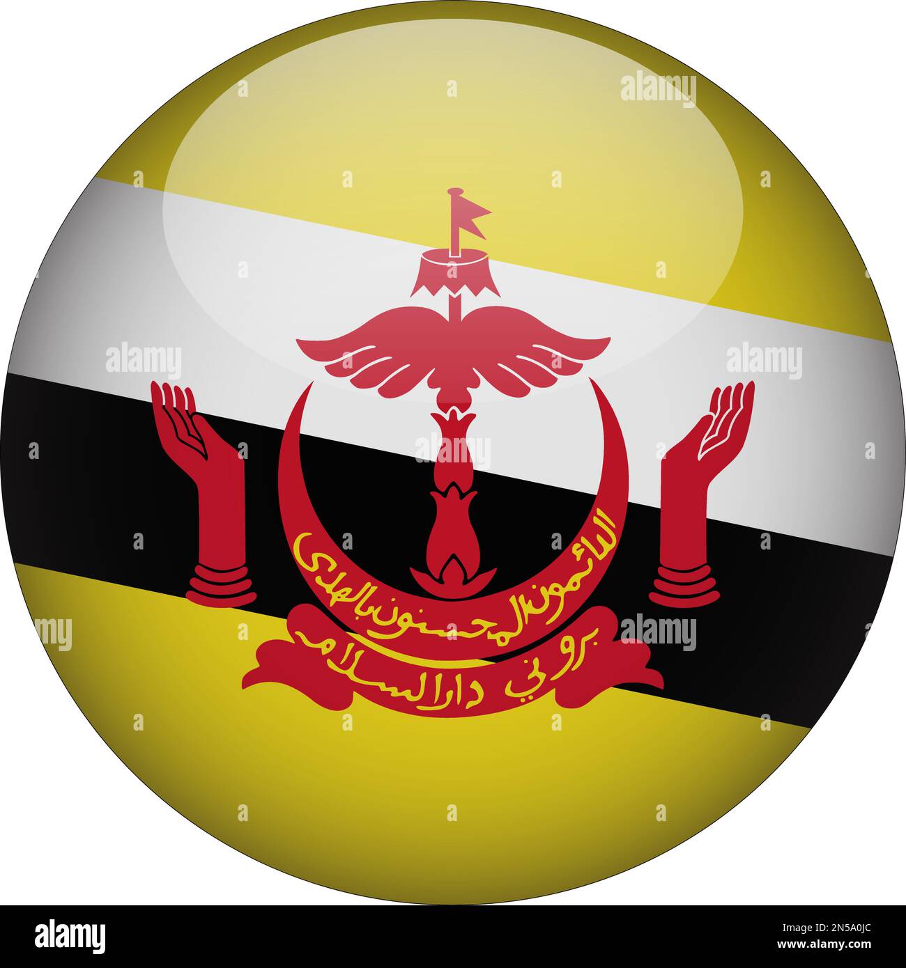 Brunei 3D Rounded Flag Icon Button Vector Stock Vector Image & Art - Alamy
