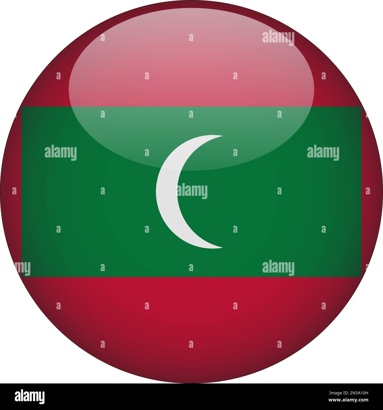 Maldives 3d Rounded Flag Icon Button Vector Stock Vector Image And Art