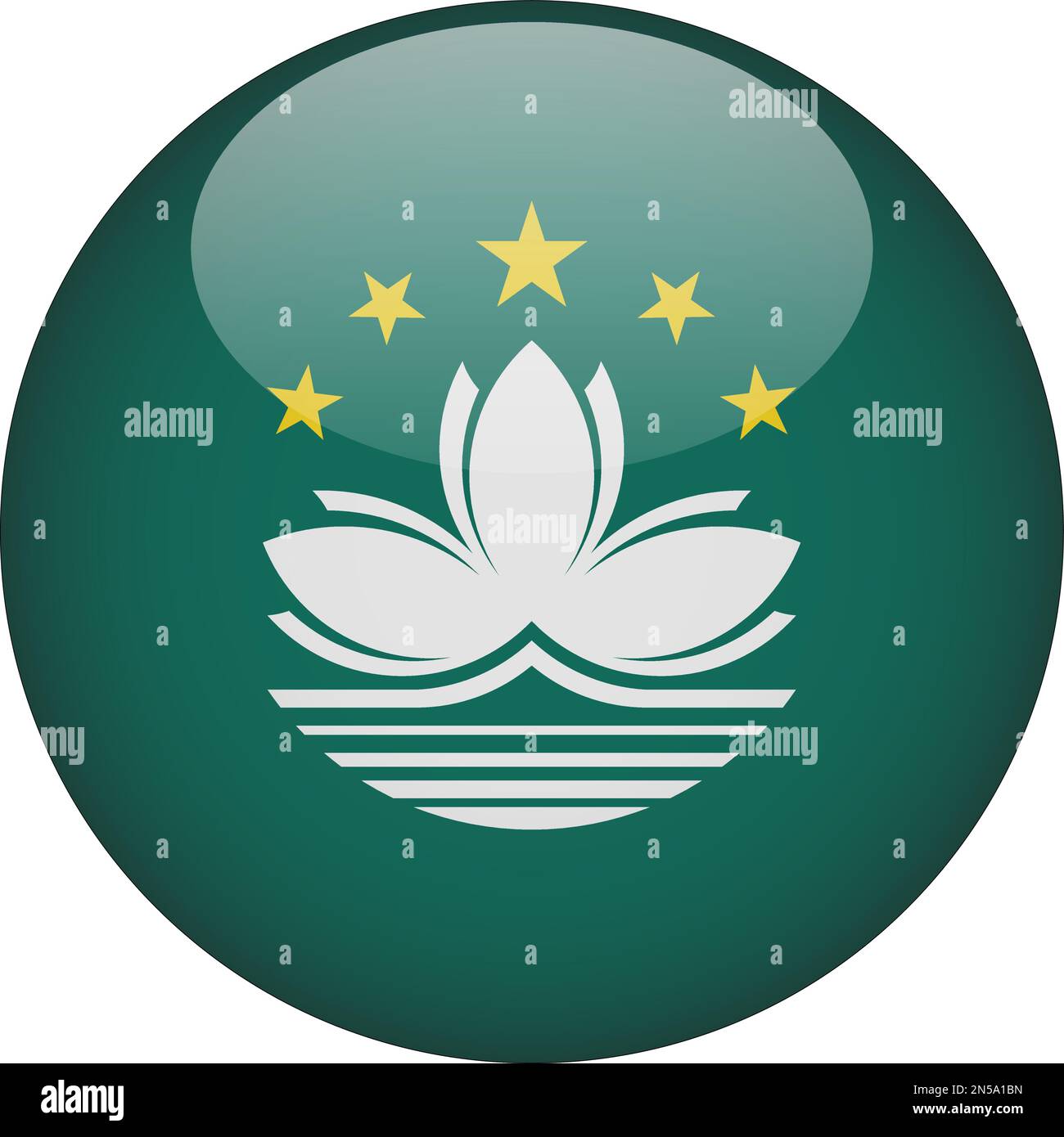 Macau 3d Rounded Flag Icon Button Vector Stock Vector Image And Art Alamy