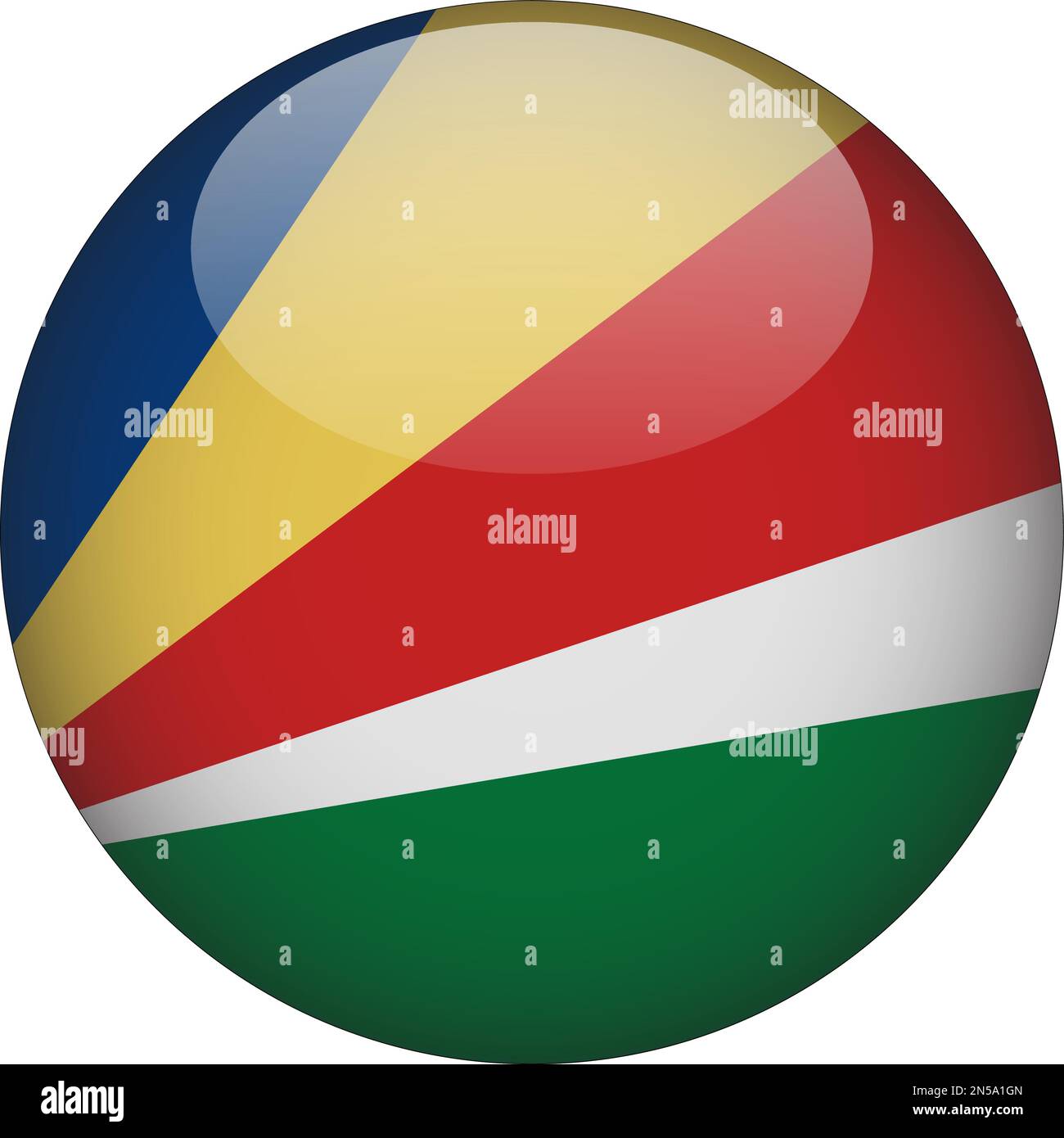 Seychelles 3d Rounded Flag Icon Button Vector Stock Vector Image And Art