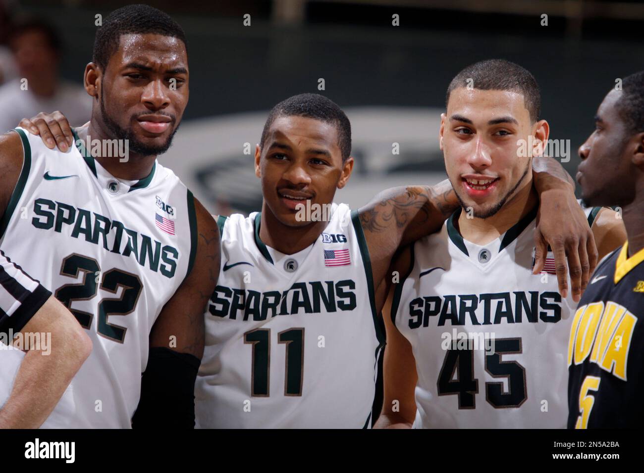 Michigan State's Branden Dawson (22), Keith Appling (11) and Denzel ...