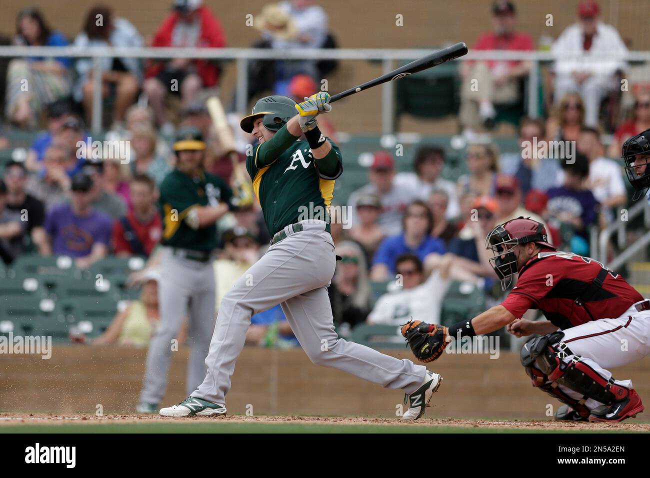 Oakland Athletics' Jed Lowrie grounds out while batting against the ...