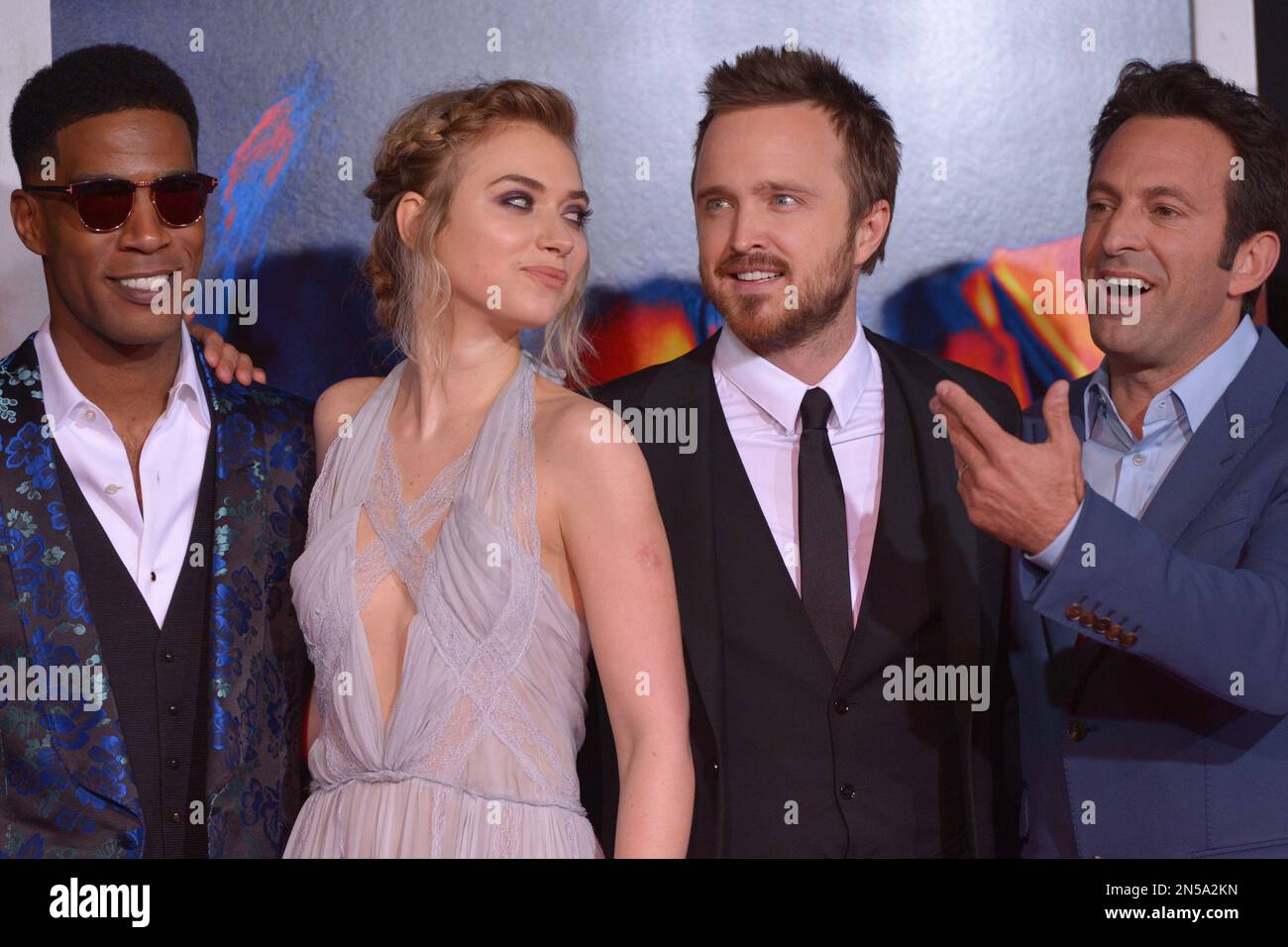 From left, Scott Mescudi, aka Kid Cudi, Imogen Poots, Aaron Paul and ...