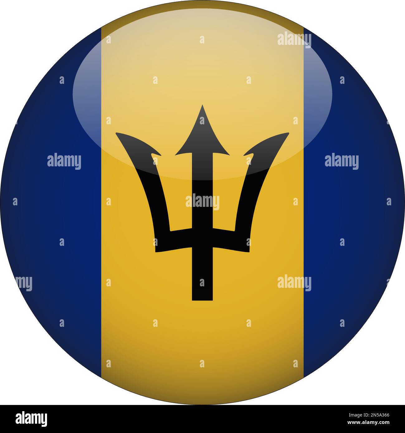 Barbados 3d Rounded Flag Icon Button Vector Stock Vector Image And Art