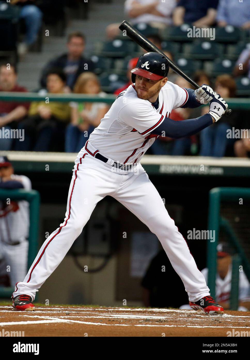 Atlanta Braves first baseman Freddie Freeman (5) bats in a spring ...
