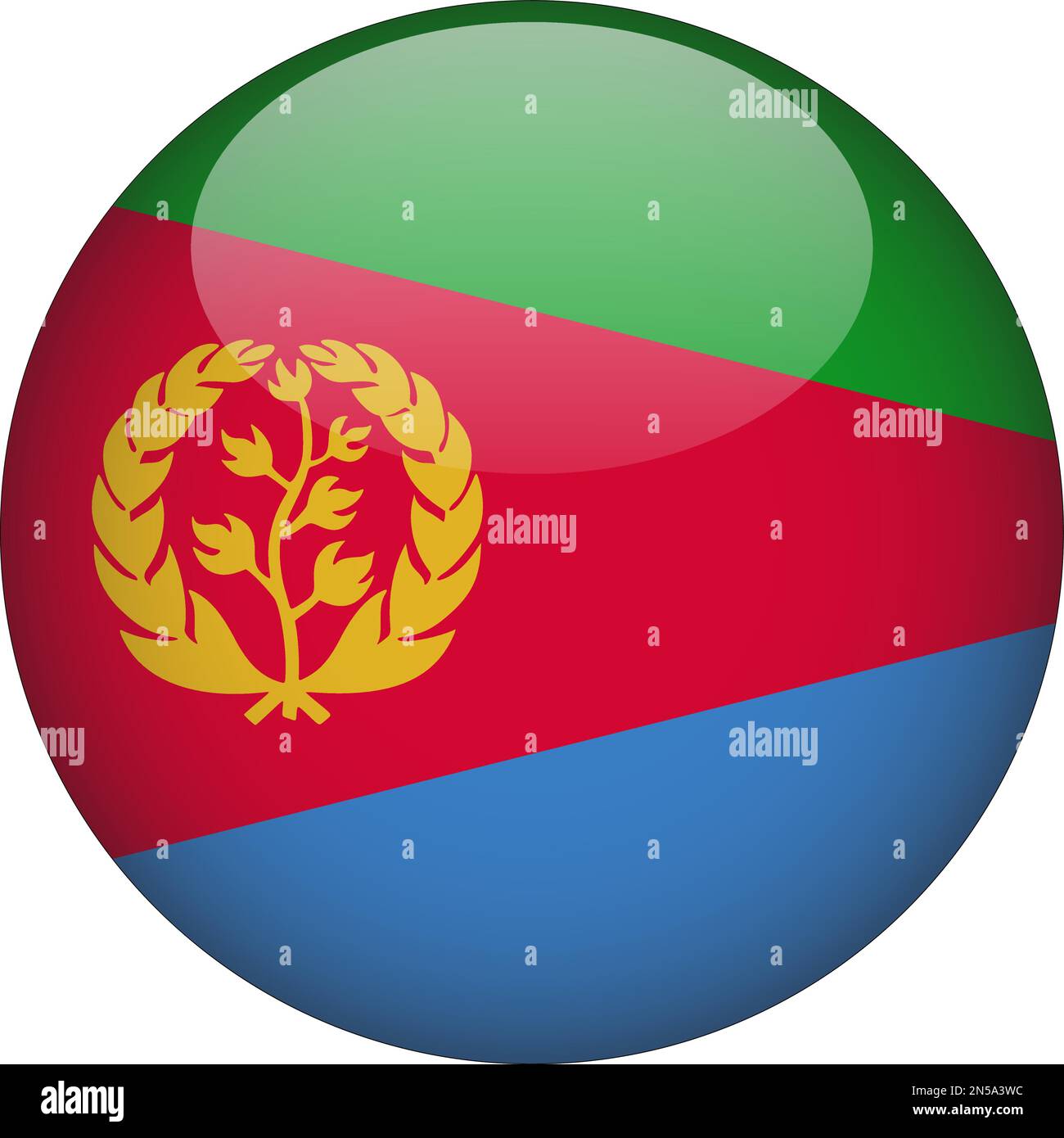Eritrea 3D Rounded Flag Icon Button Vector Stock Vector Image & Art - Alamy