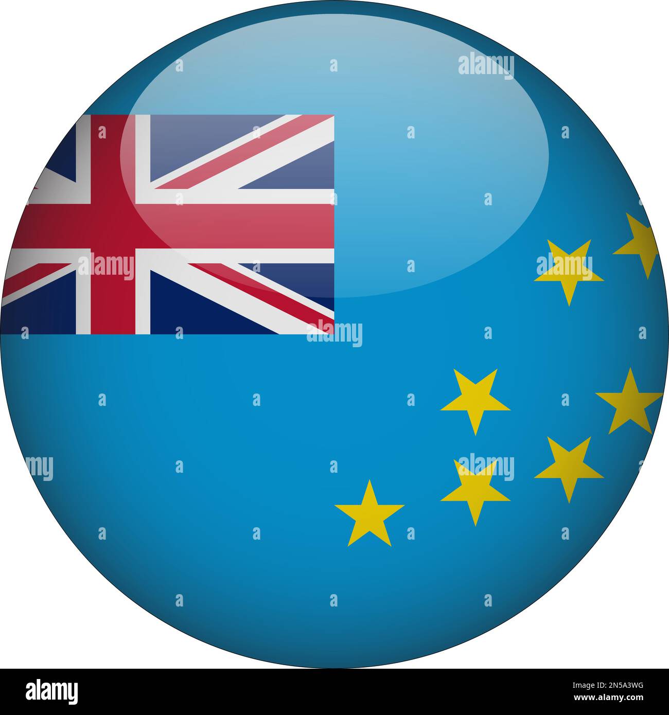 Tuvalu 3d Rounded Flag Icon Button Vector Stock Vector Image And Art Alamy