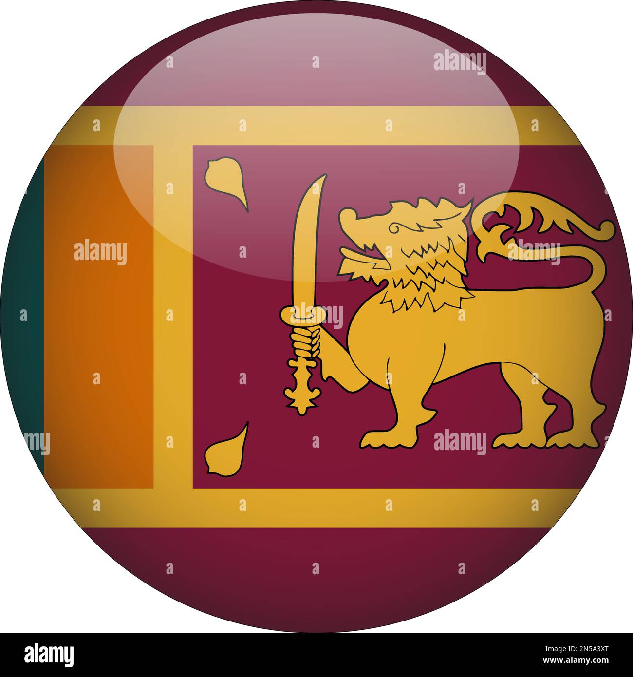 Sri Lanka 3D Rounded Flag Icon Button Vector Stock Vector Image & Art ...