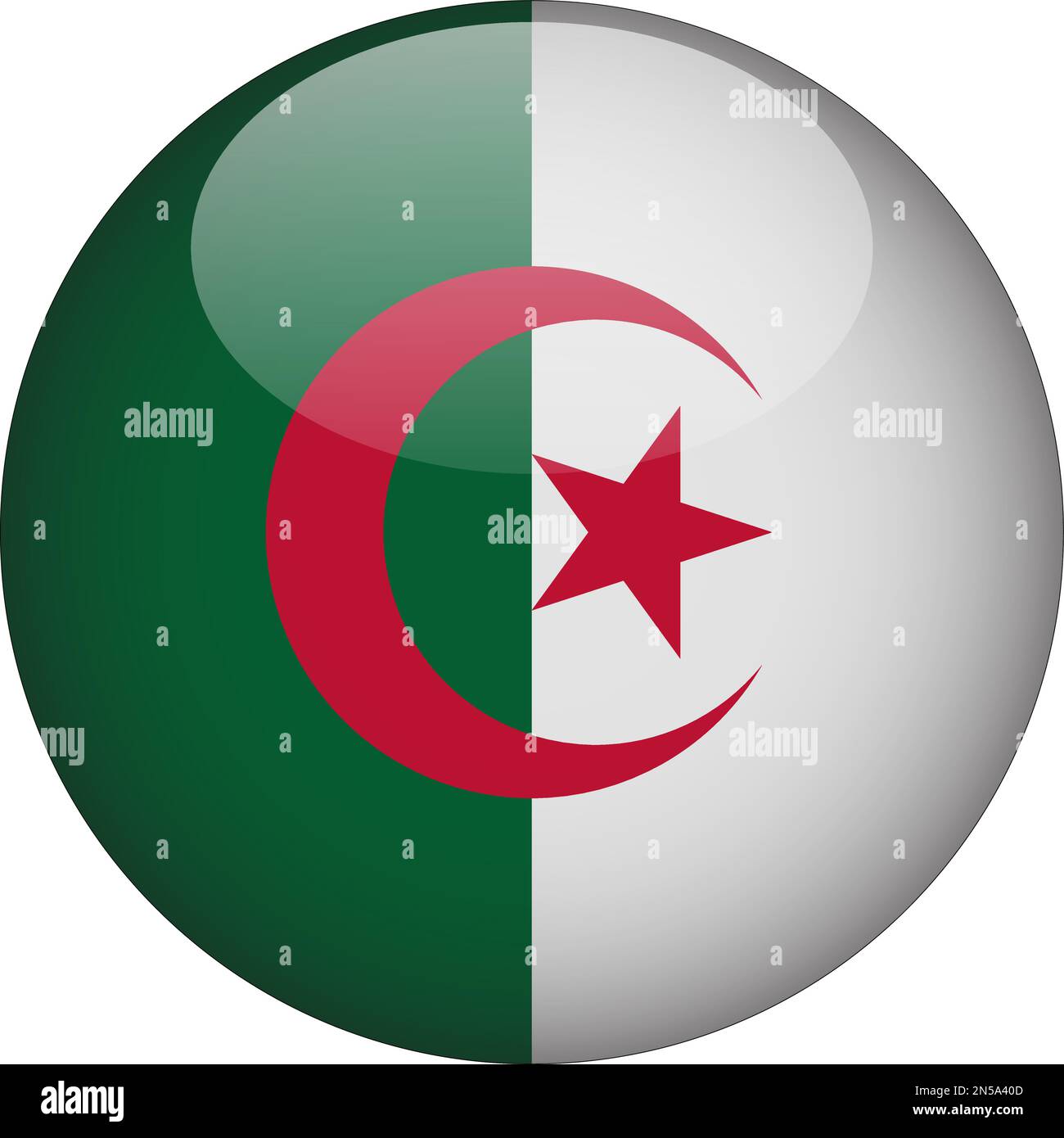 Algeria 3D Rounded Flag Icon Button Vector Stock Vector Image & Art - Alamy