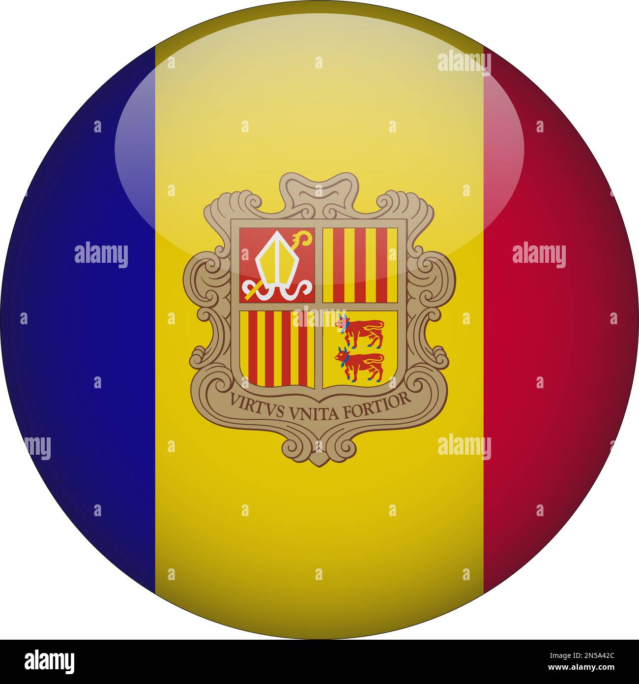 Andorra 3D Rounded Flag Icon Button Vector Stock Vector Image & Art - Alamy