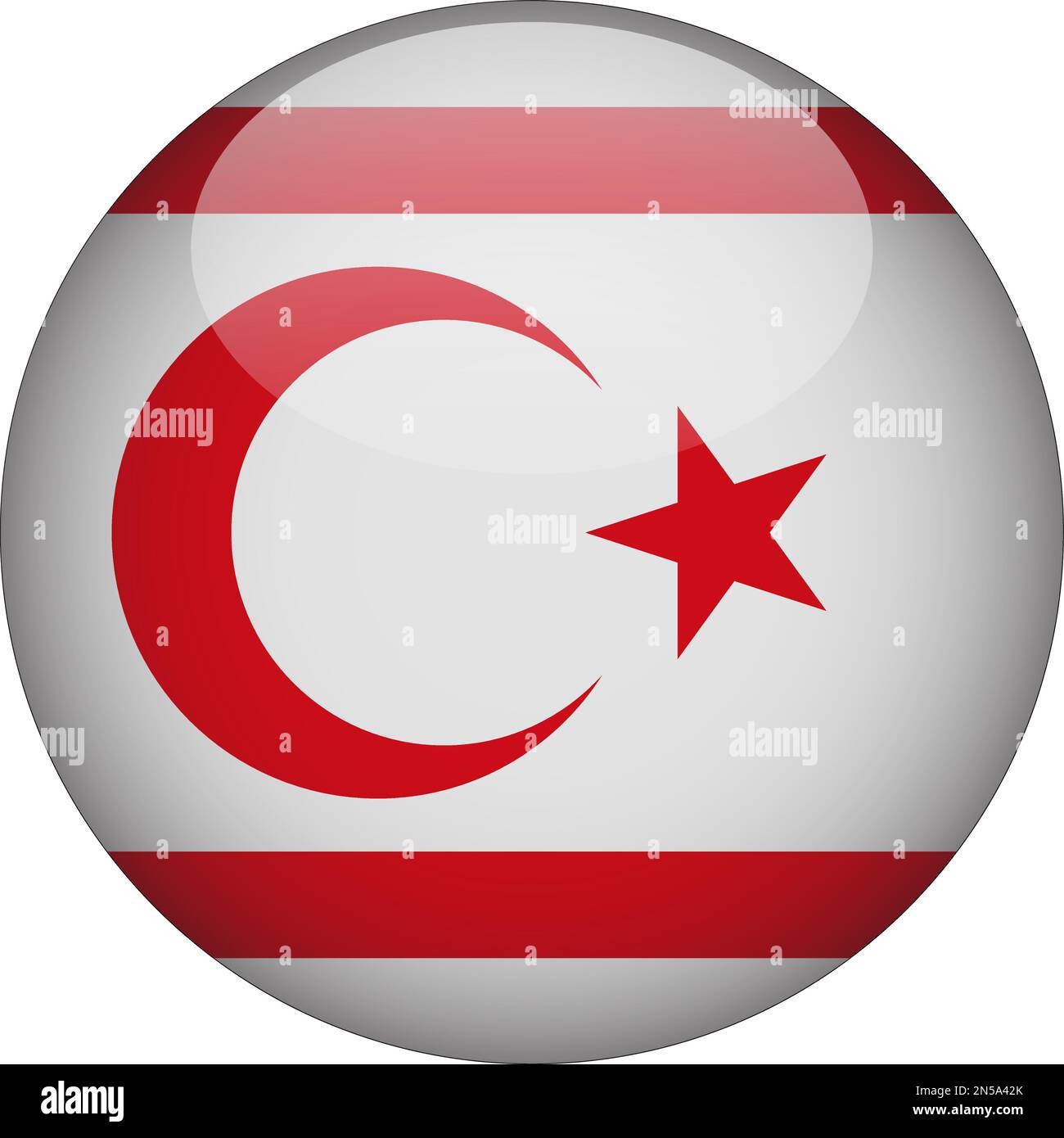 Turkish Republic of Northern Cyprus 3D Rounded Flag Icon Button Vector Stock Vector Image & Art ...