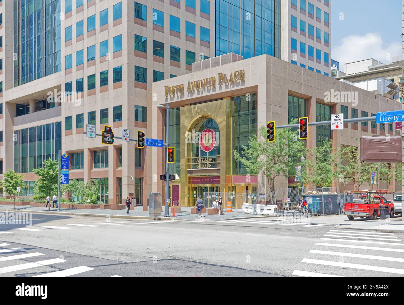Pittsburgh Downtown: Granite-and-glass-clad Fifth Avenue Place, with ...