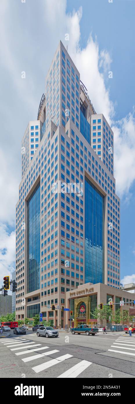 Pittsburgh Downtown: Granite-and-glass-clad Fifth Avenue Place, with ...