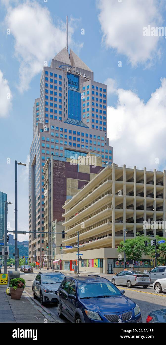 Pittsburgh Downtown: Granite-and-glass-clad Fifth Avenue Place, with ...