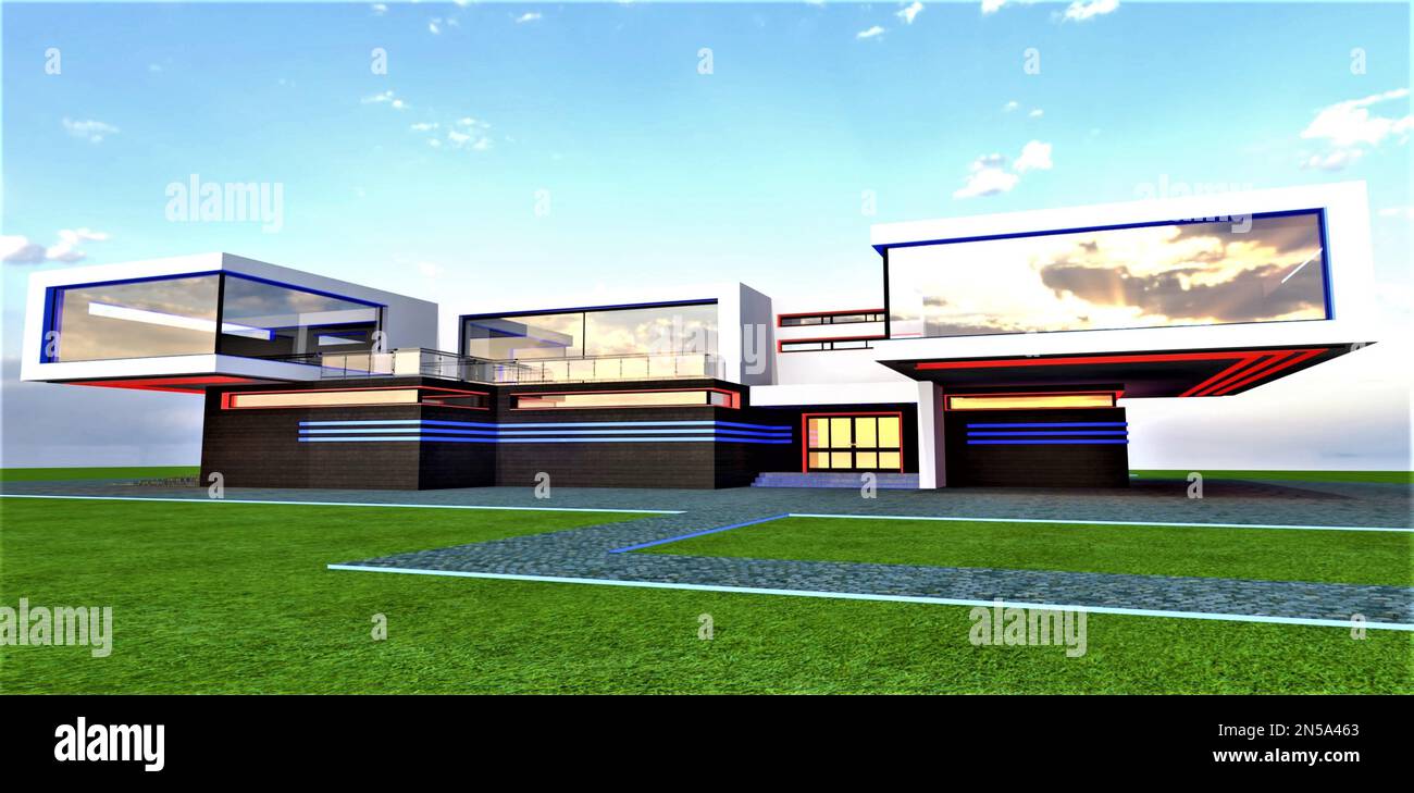 Design of the modern upscale estate managed by a young team of brave ...