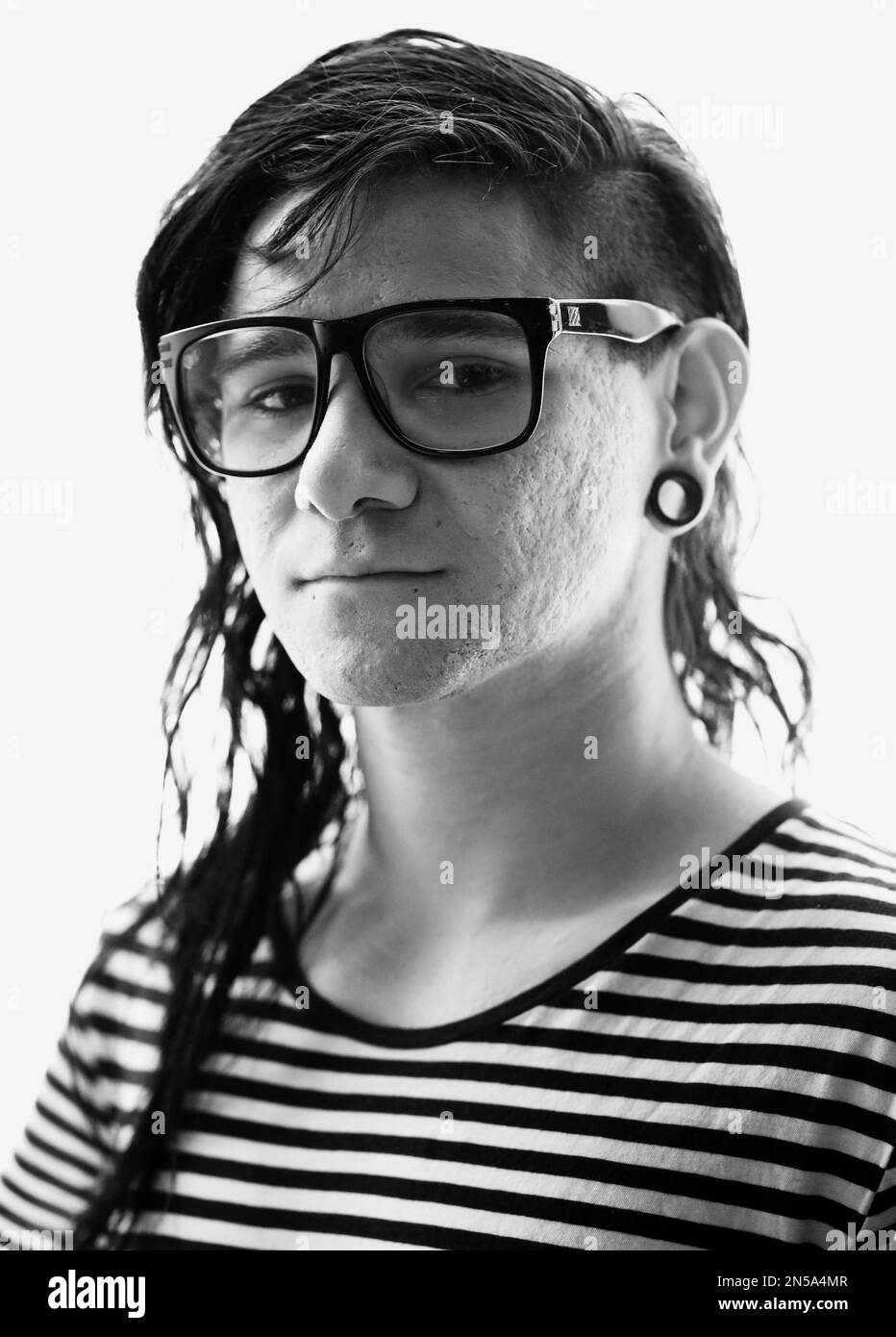 Skrillex poses for a portrait on Thursday, March 6, 2014 in Los Angeles ...