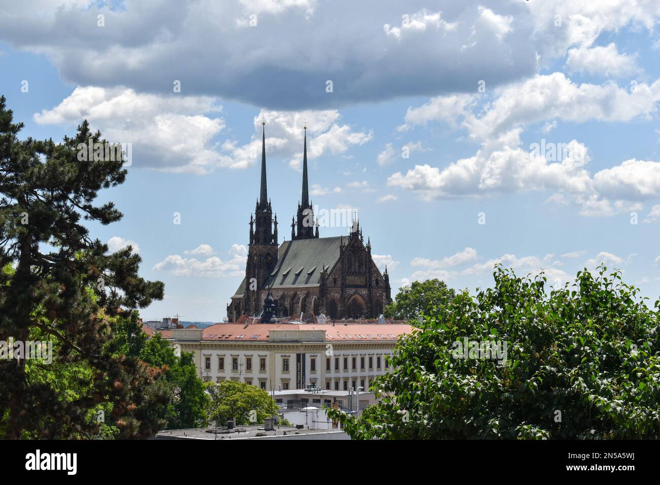 The icons of the Brno city's ancient churches, castles and obelisk in ...