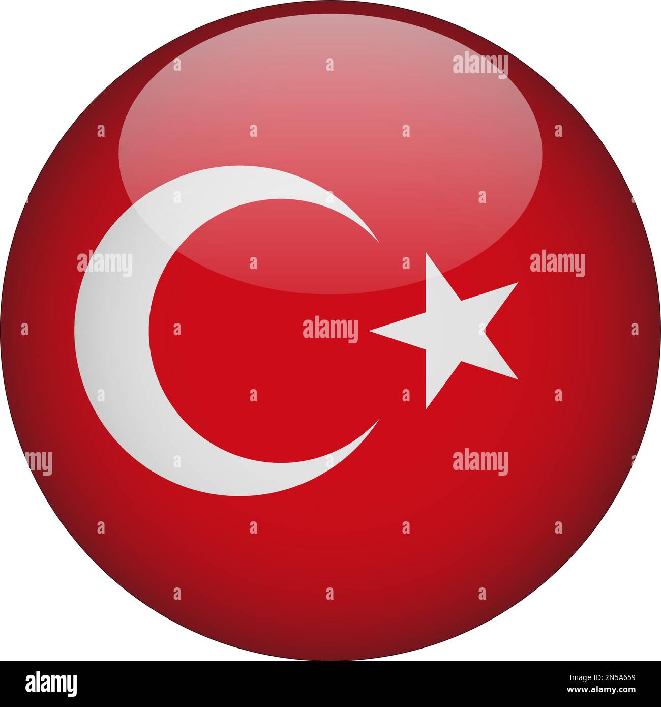 Turkey 3D Rounded Flag Icon Button Vector Stock Vector Image & Art - Alamy