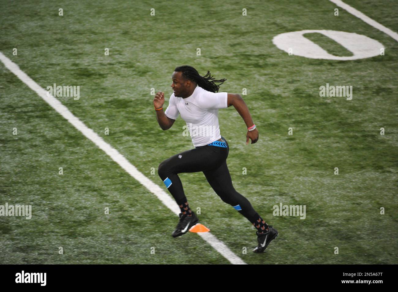 Linebacker Quandon Christian runs the 40 yard dash during the Clemson ...