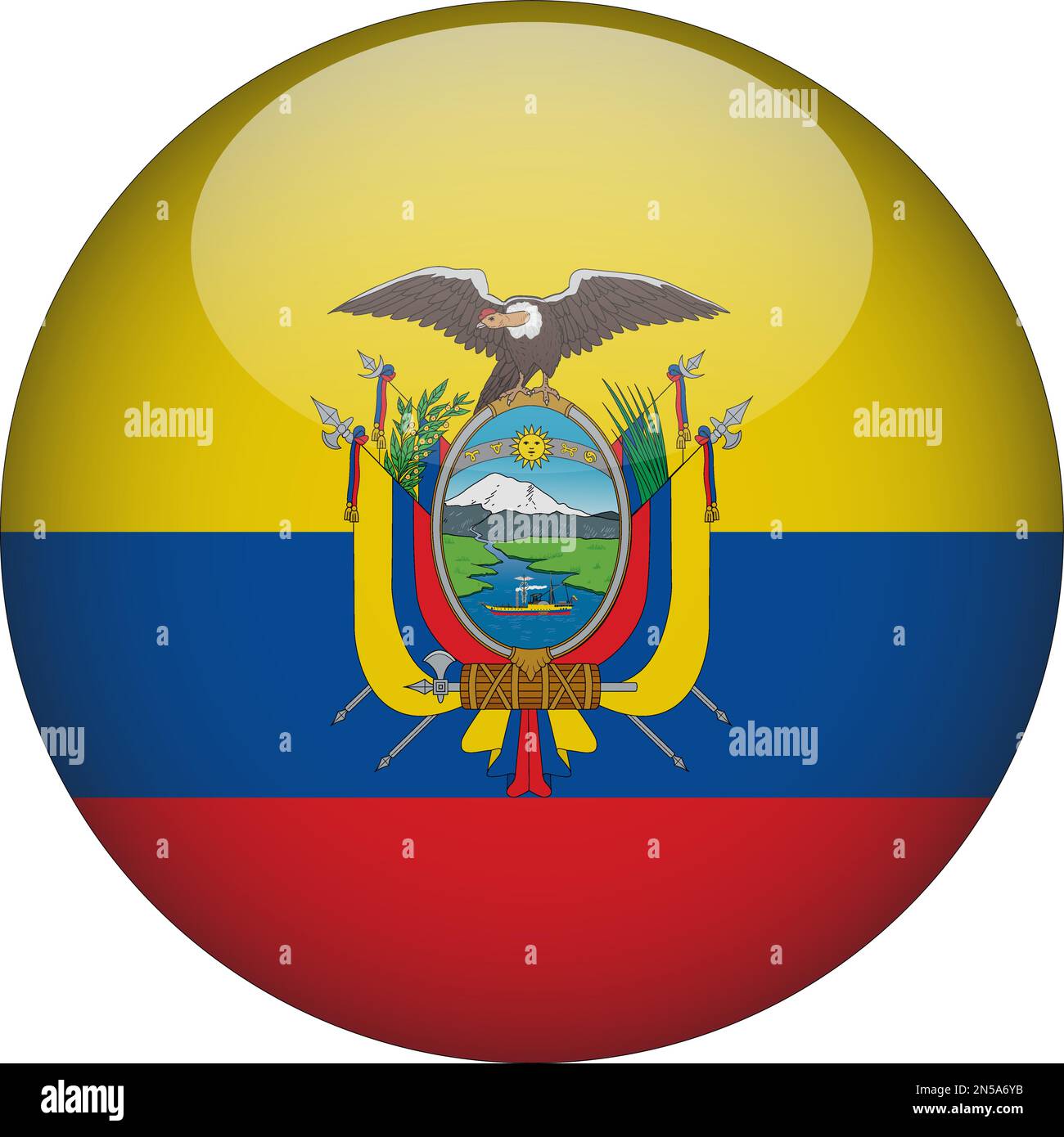 Ecuador 3D Rounded Flag Icon Button Vector Stock Vector Image & Art - Alamy