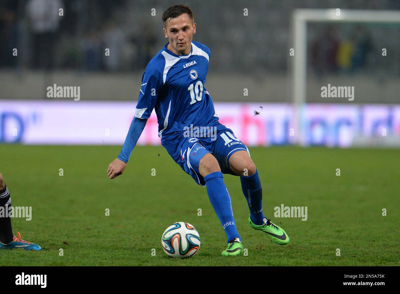Bosnia's Anel Hadzic controls a ball during a friendly soccer match ...