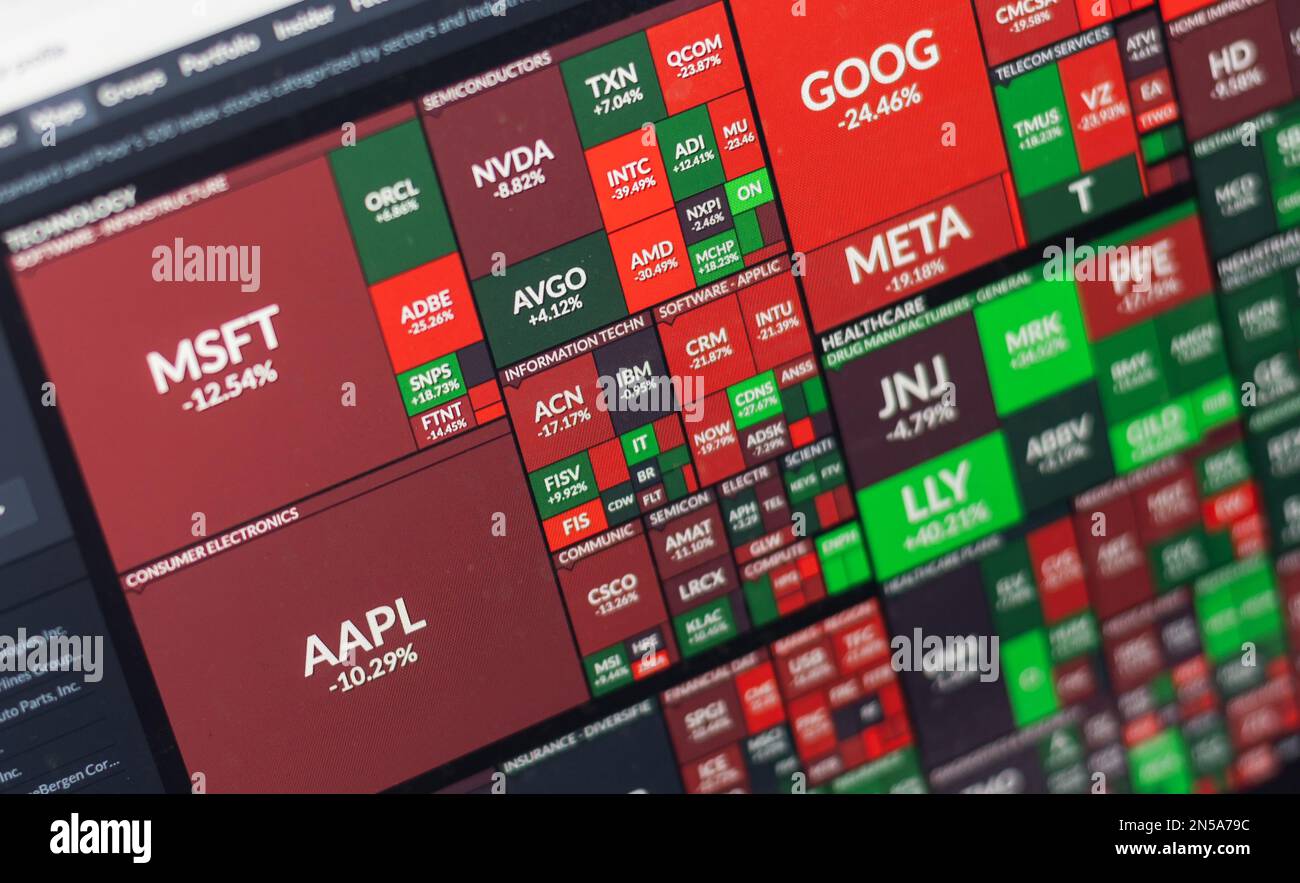 Kyiv, Ukraine - February 08, 2023 A computer screen shows details of ...