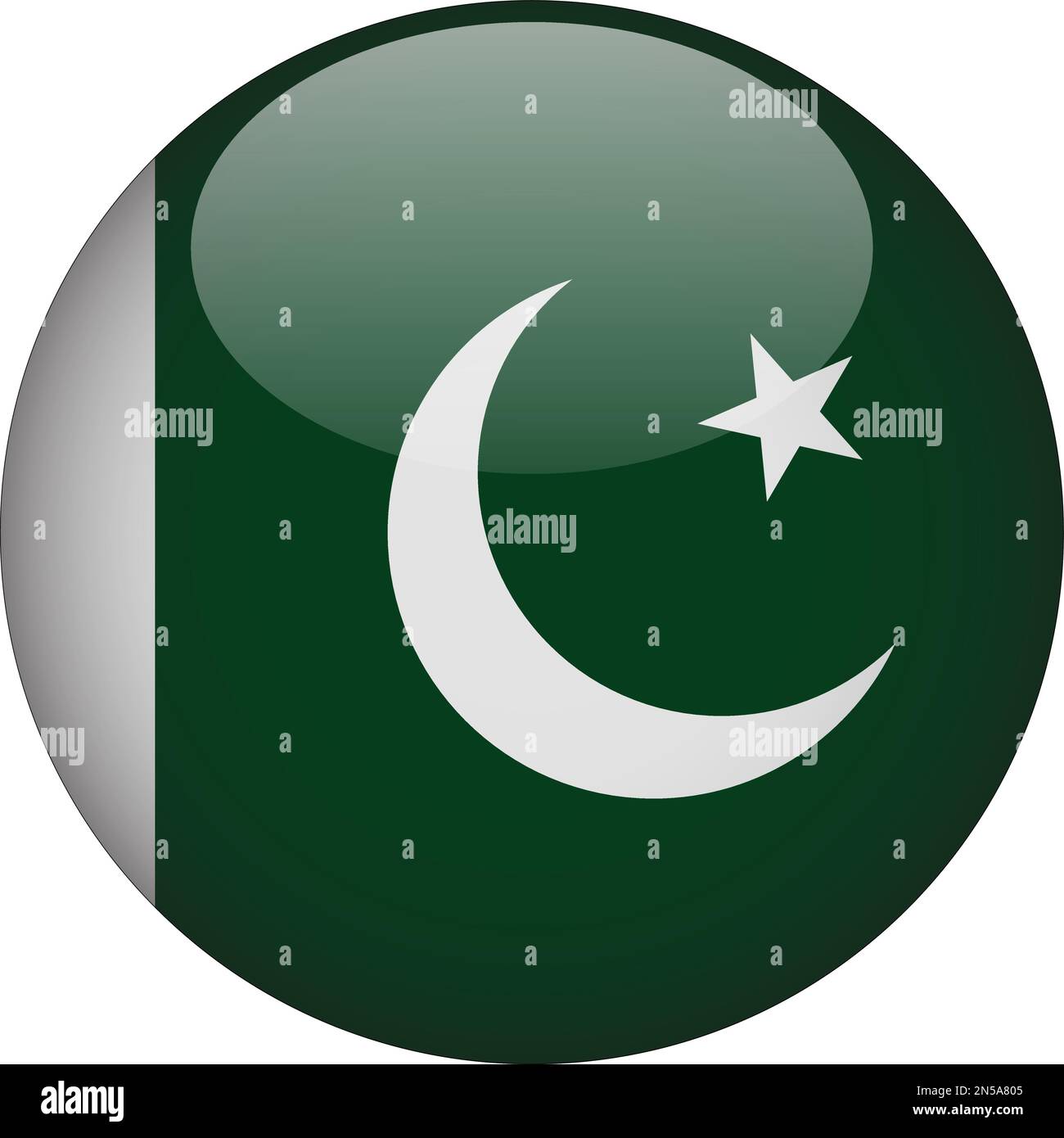 Pakistan 3D Rounded Flag Icon Button Vector Stock Vector Image & Art - Alamy