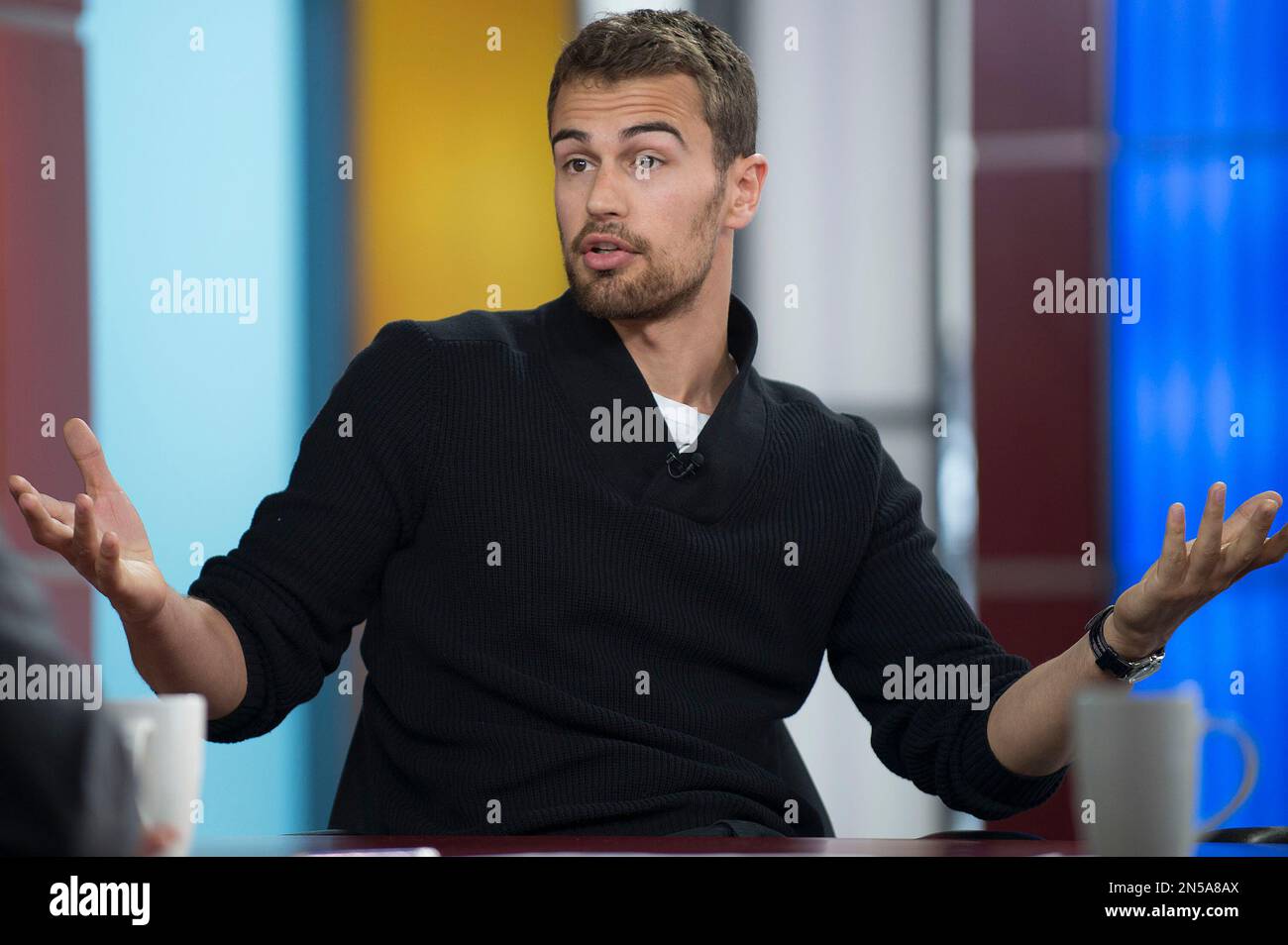 Actor Theo James appears on The Morning Show on Thursday, March 6, 2014 ...