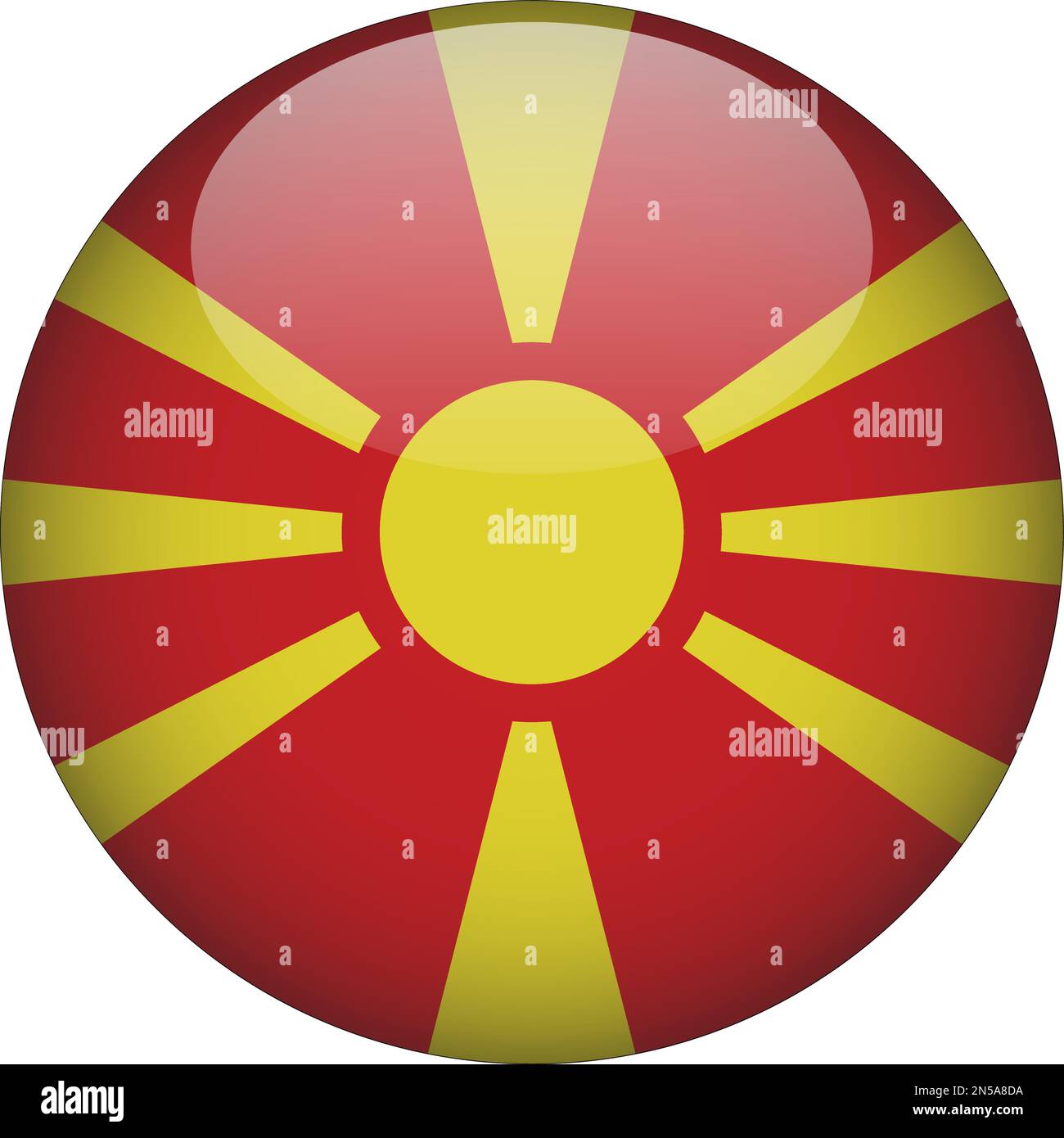 North Macedonia 3D Rounded Flag Icon Button Vector Stock Vector Image ...