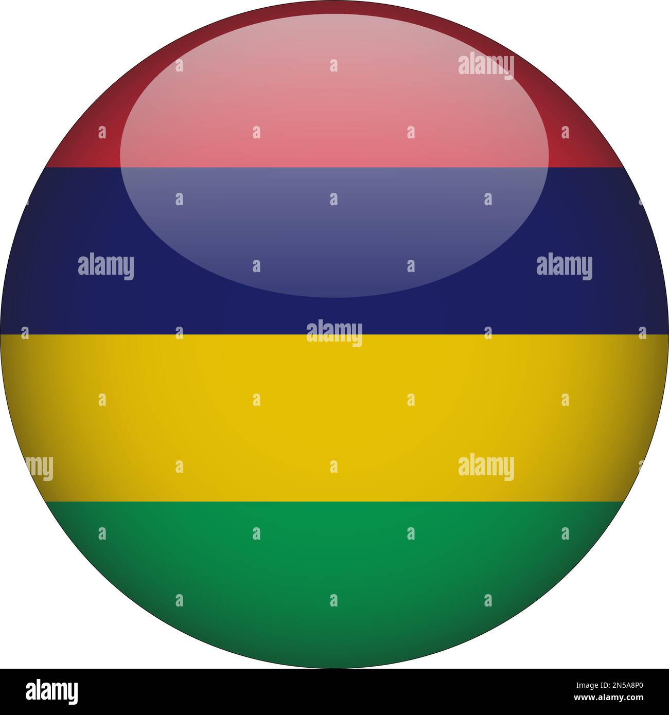 Mauritius 3d Rounded Flag Icon Button Vector Stock Vector Image And Art