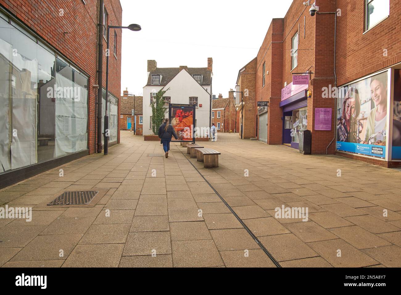 Low footfall Huntingdon town center, UK Stock Photo - Alamy
