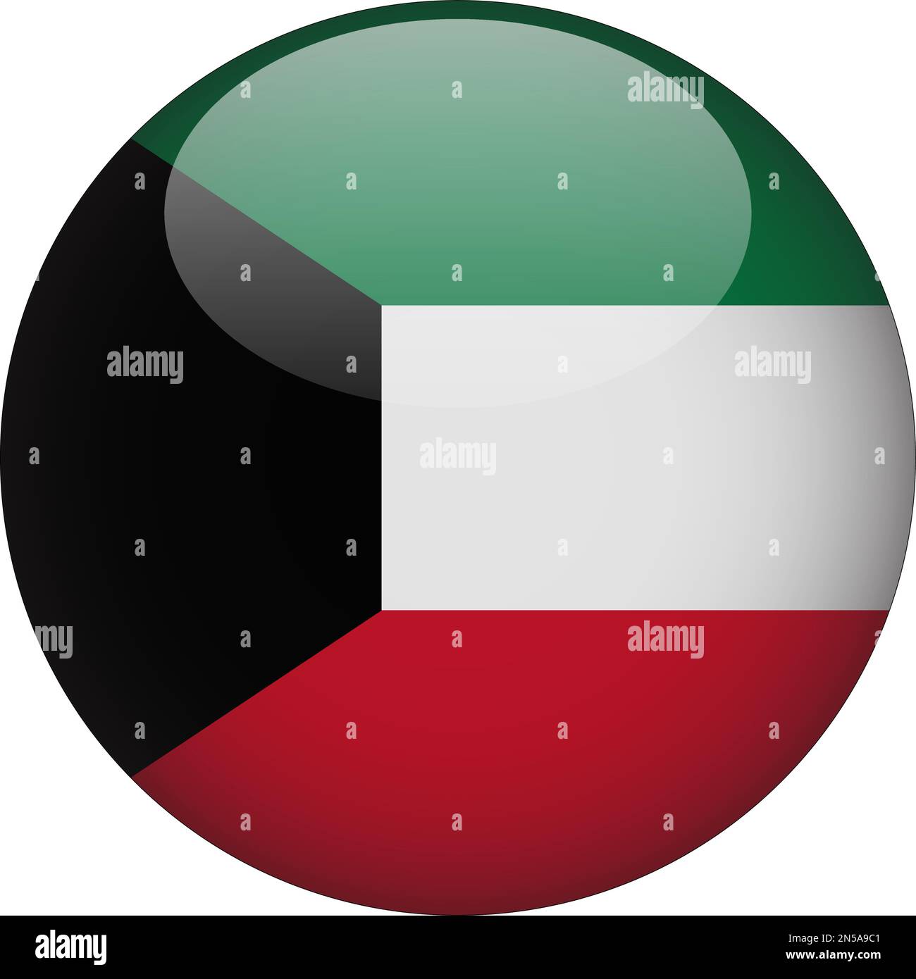Kuwait 3D Rounded Flag Icon Button Vector Stock Vector Image & Art - Alamy
