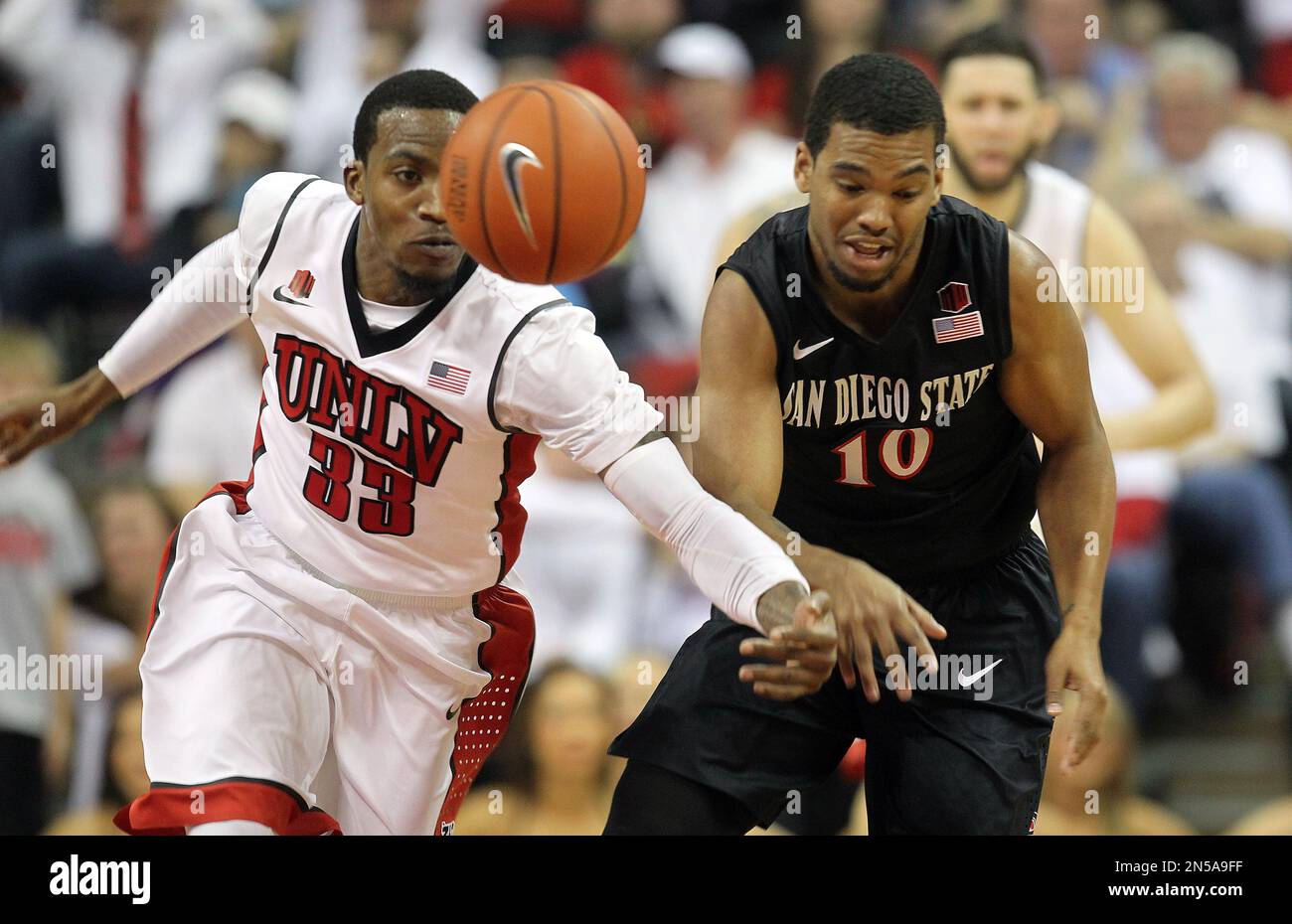 UNLV's Deville Smith steals the ball from San Diego State's Aqeel Quinn ...