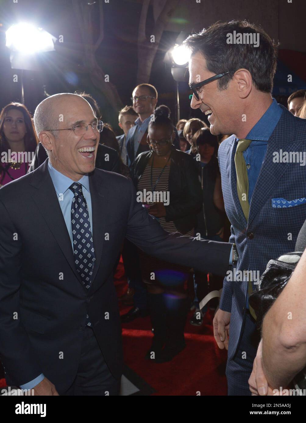 Jeffrey Katzenberg, CEO, DreamWorks Animation, and actor Ty Burrell ...