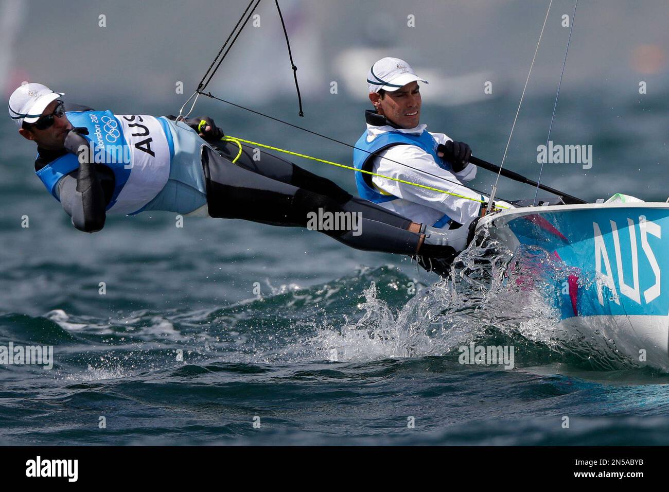 FILE - In this Aug. 4, 2012 file photo, Australia's Mathew Belcher and ...
