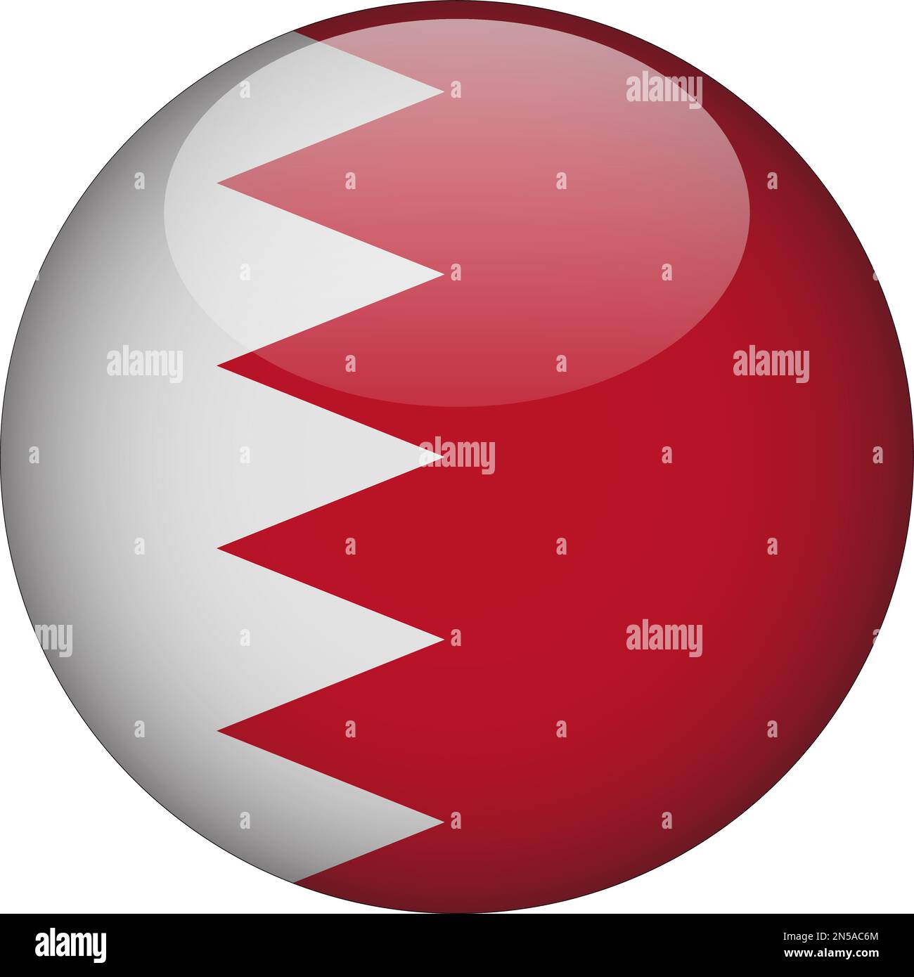 Bahrain 3D Rounded Flag Icon Button Vector Stock Vector Image & Art - Alamy