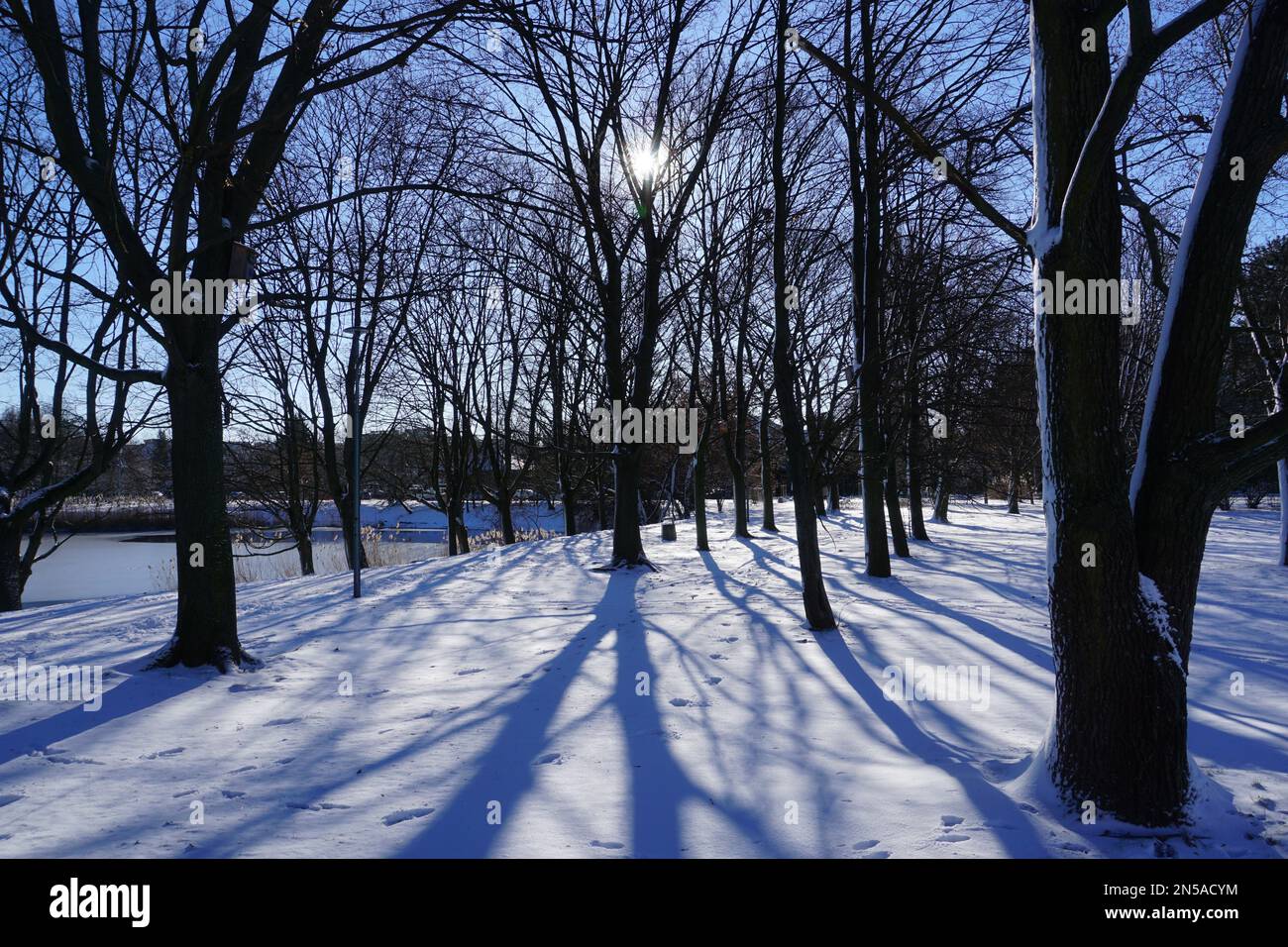 Sun casting shadow in snow hi-res stock photography and images - Alamy