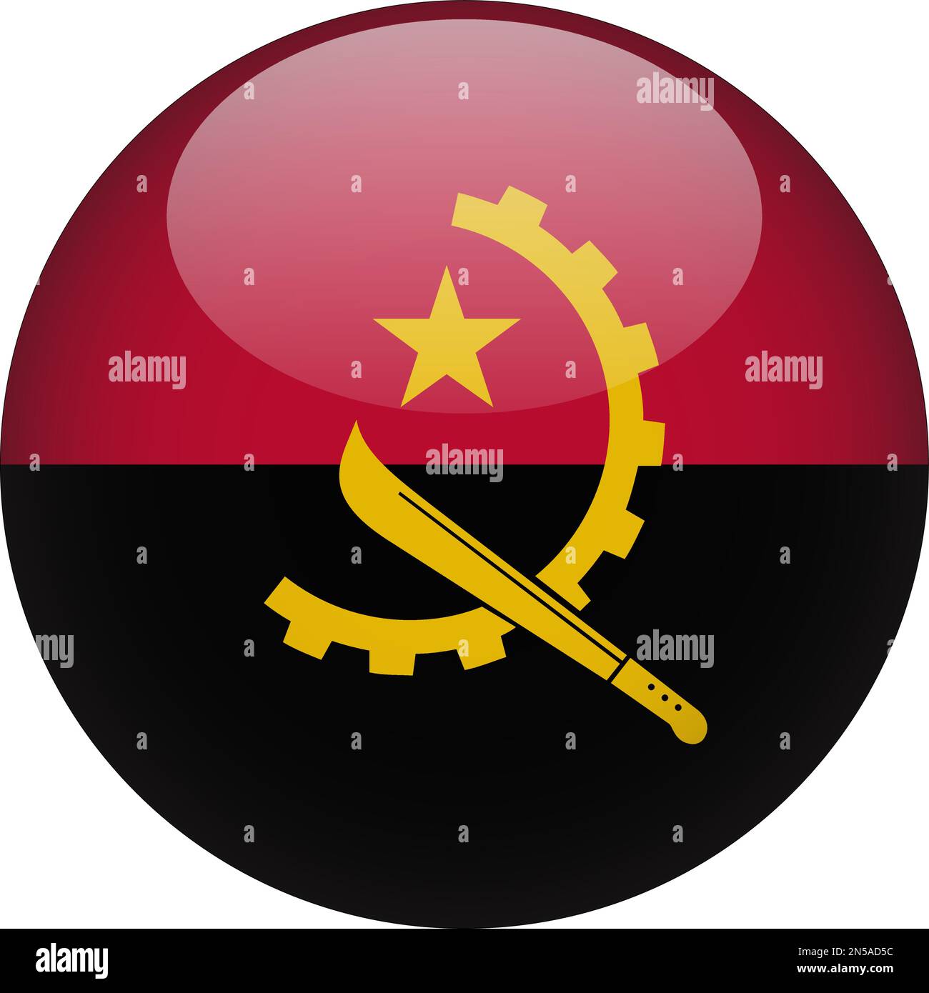 Angola 3D Rounded Flag Icon Button Vector Stock Vector Image & Art - Alamy