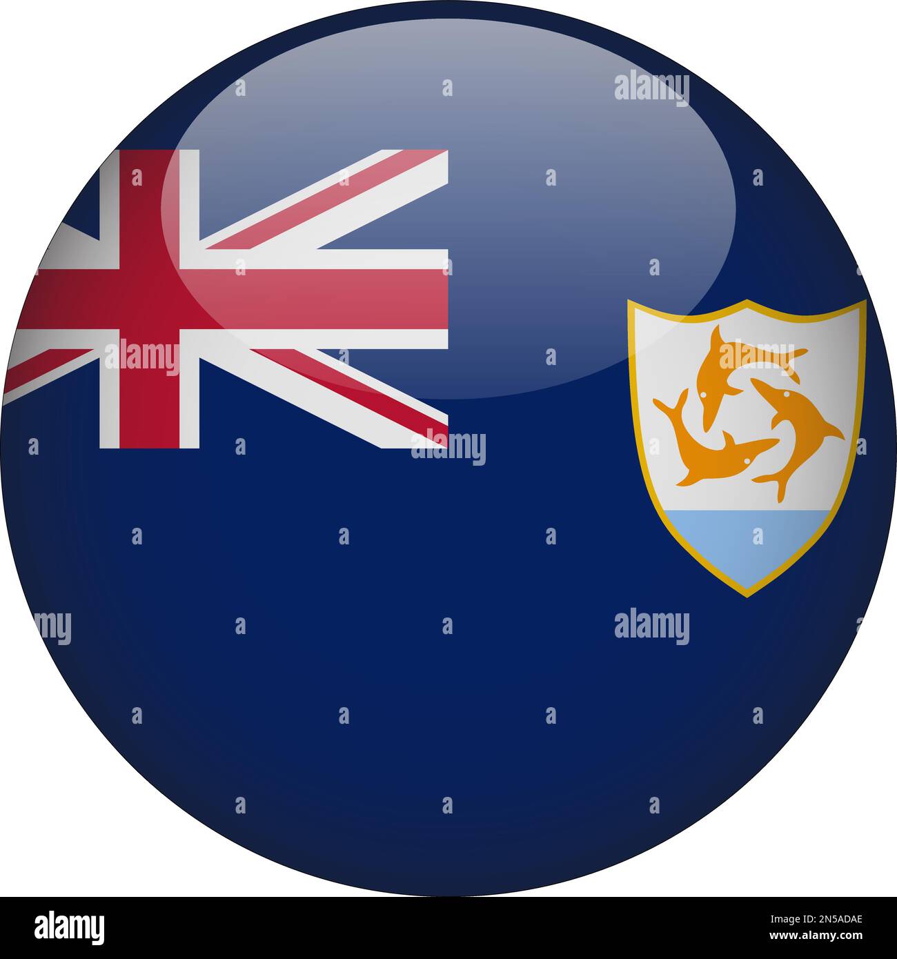 Anguilla 3D Rounded Flag Icon Button Vector Stock Vector Image & Art ...