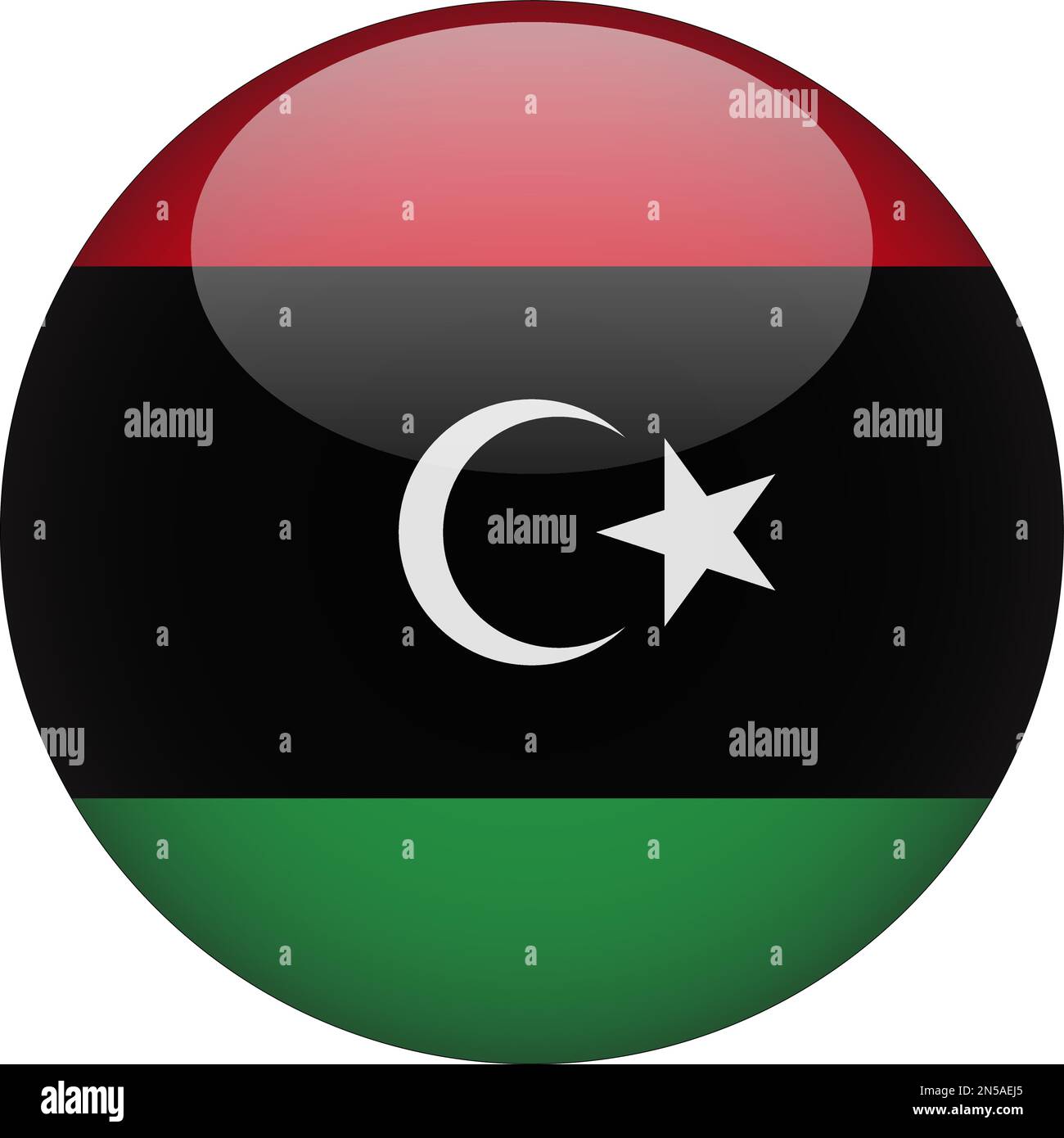 Libya 3D Rounded Flag Icon Button Vector Stock Vector Image & Art - Alamy