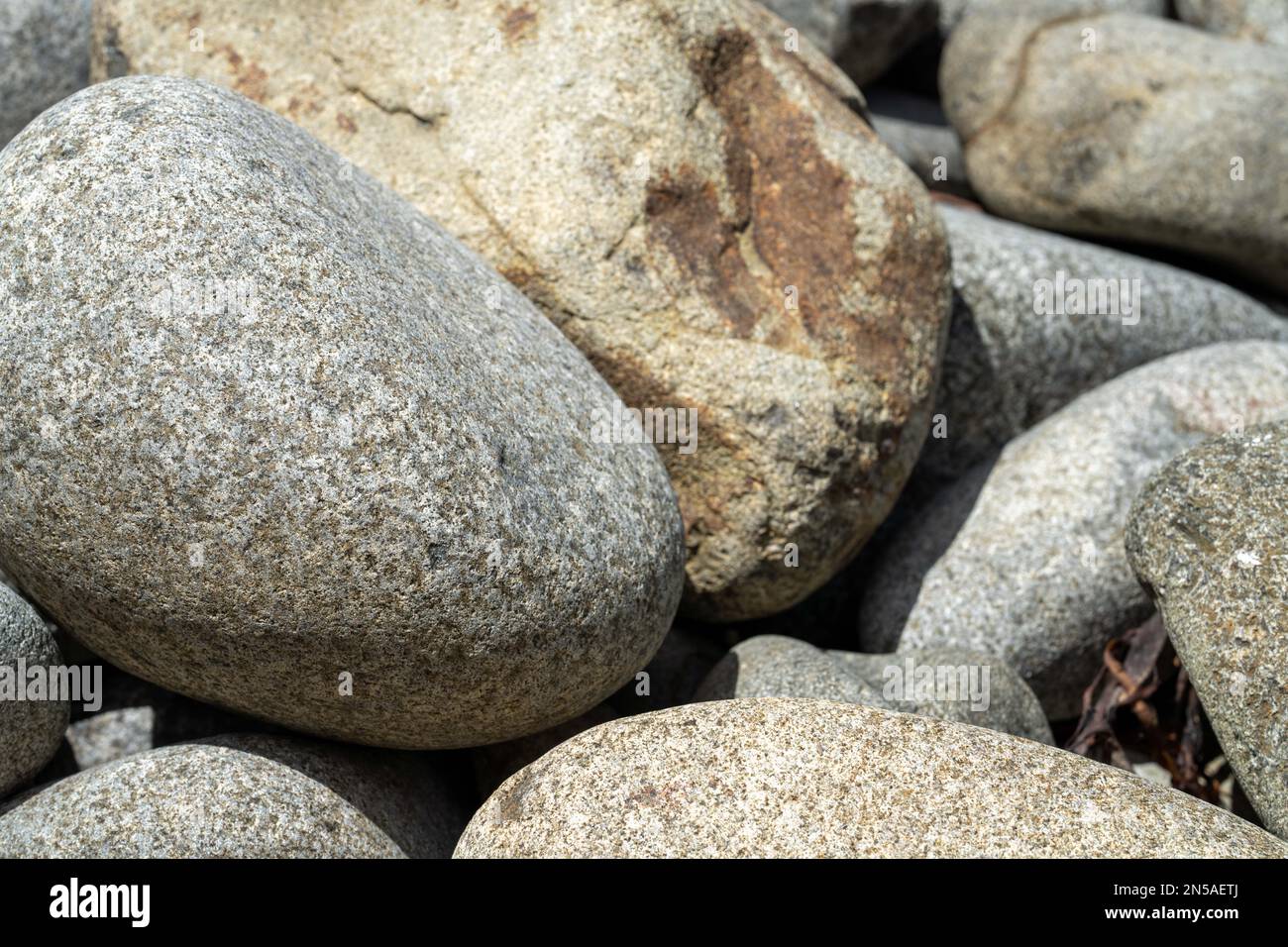 round rocks and pebbles on the beach in australia Stock Photo - Alamy