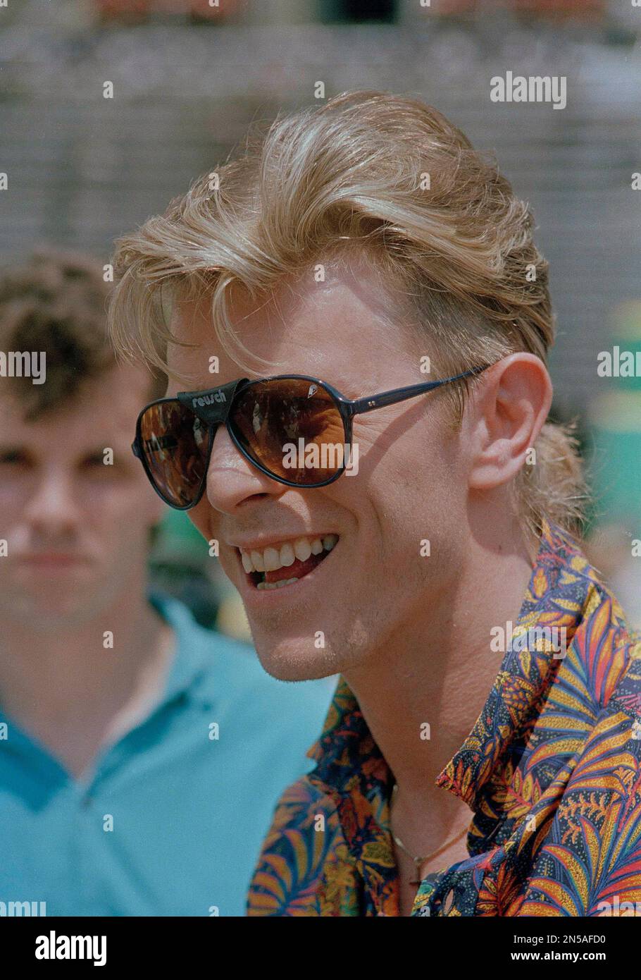 Rocker David Bowie is pictured at Veterans Stadium in Philadelphia ...