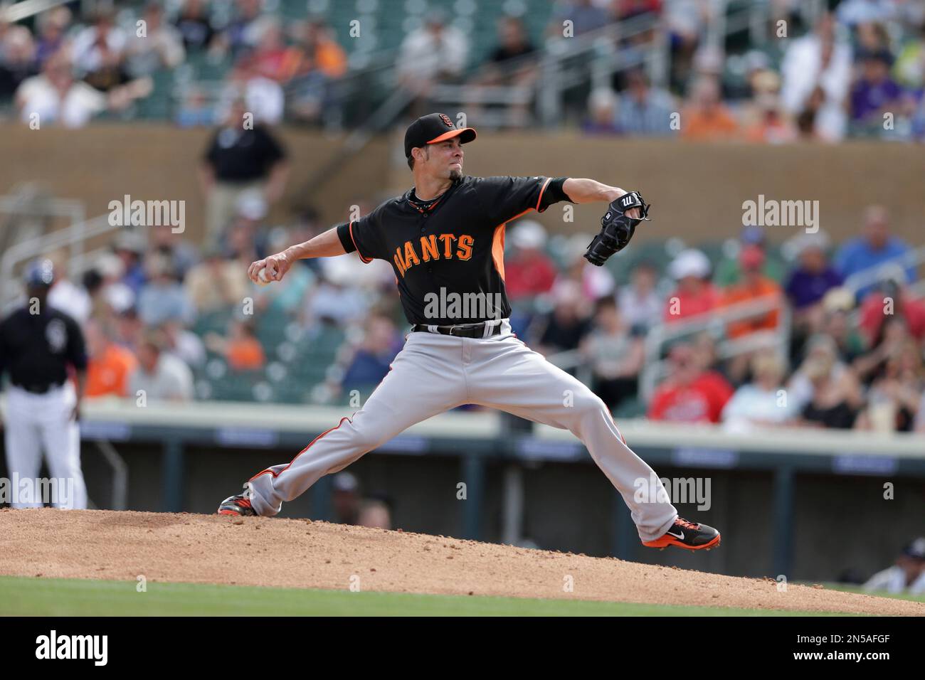San Francisco Giants Starting Pitcher Ryan Vogelsong Pitches Against A