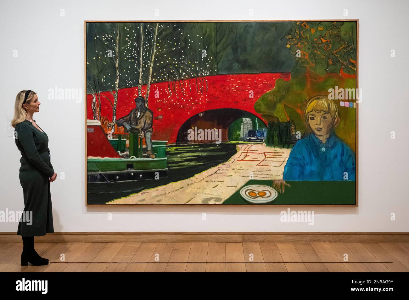 London, UK. 9 February 2023. A staff member views 'Canal', 2023, by ...