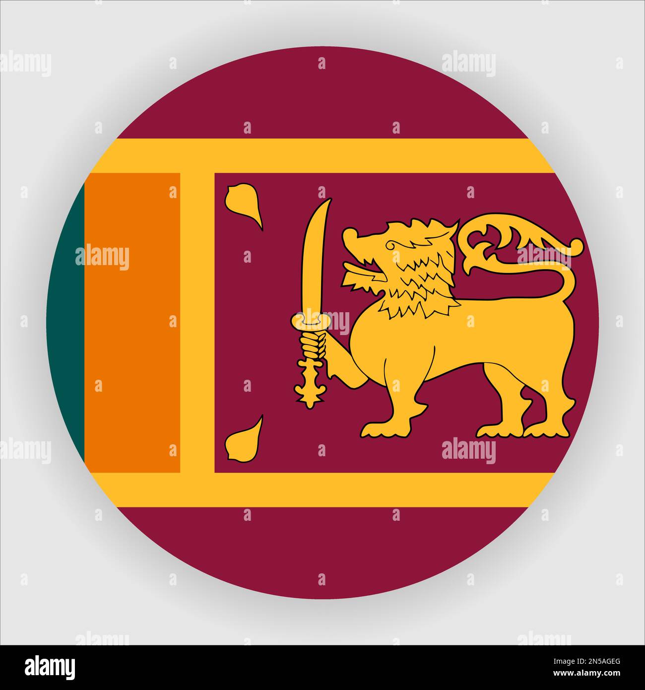 Sri Lanka Flat Rounded Flag Icon Button Vector Stock Vector Image And Art