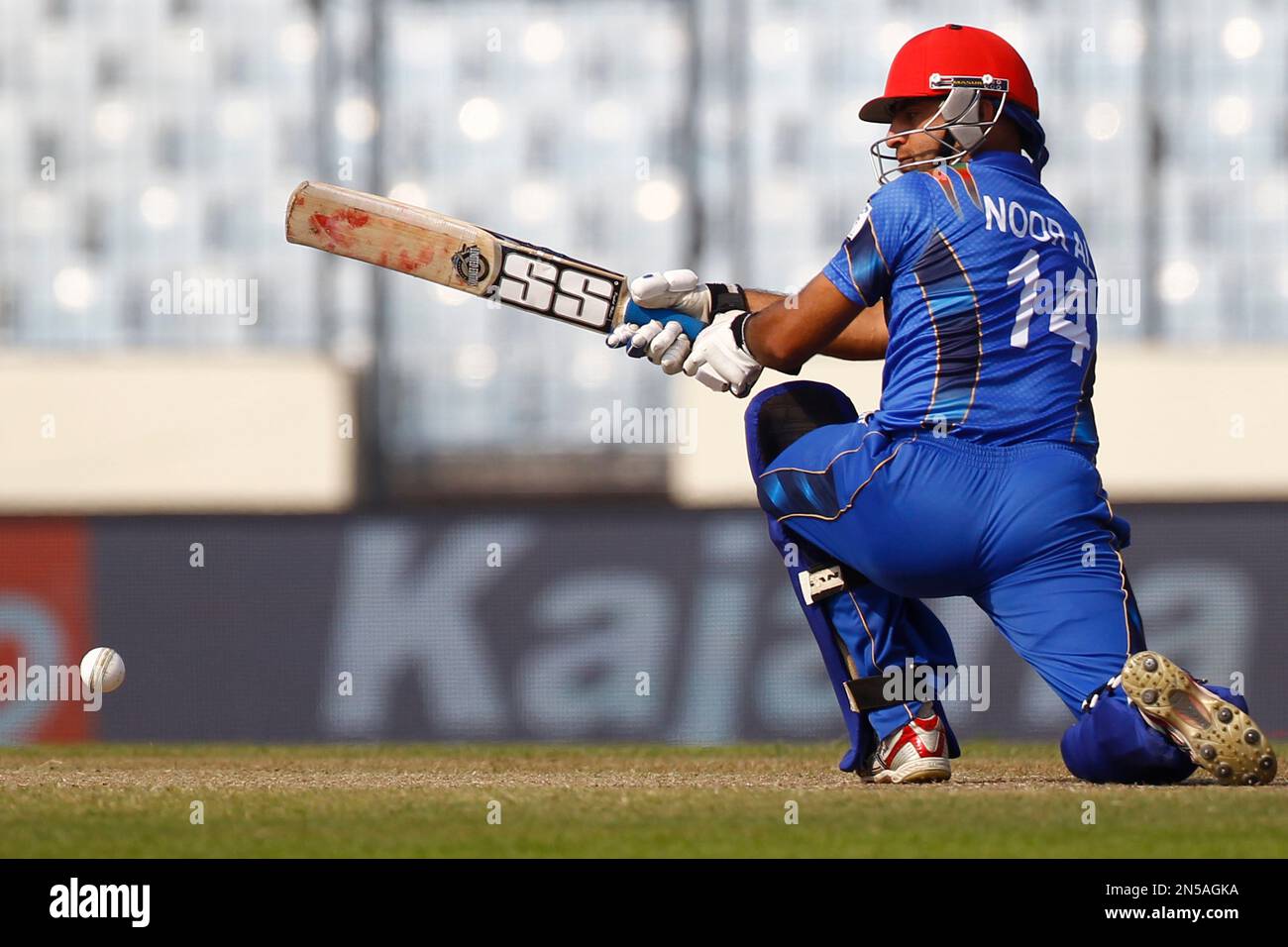 Afghan cricket player Noor Ali Zadran bats during the Asia Cup one-day ...